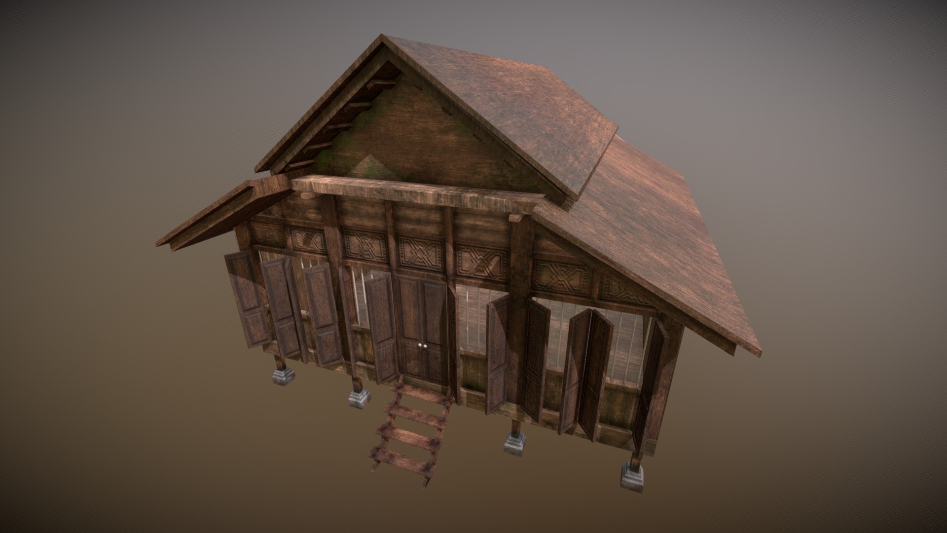 Malay Traditional House - 3D model by amiruler [7450dfe] - Sketchfab