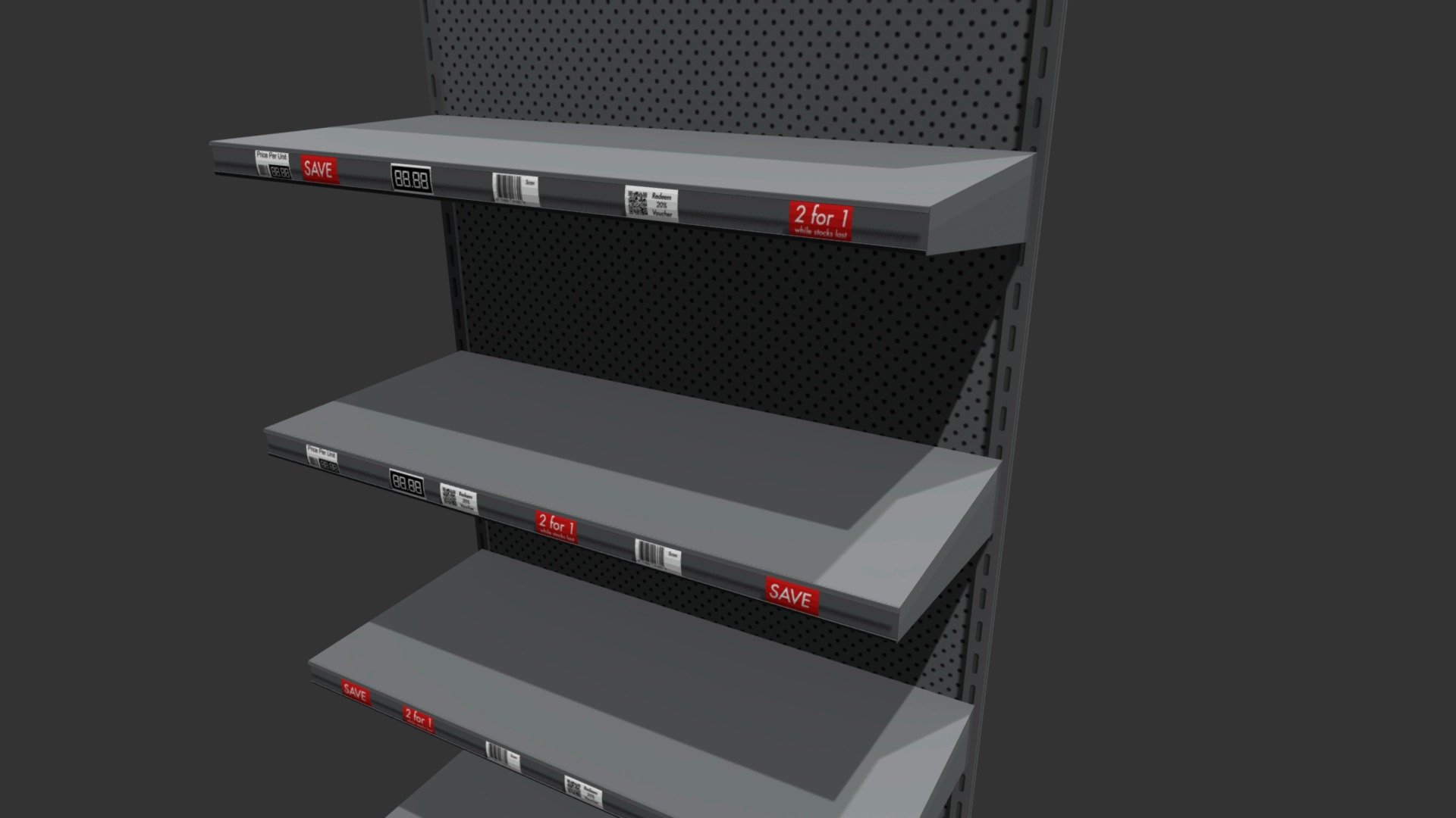 Shop or store shelf or shelving aisle - Buy Royalty Free 3D model by 3D ...