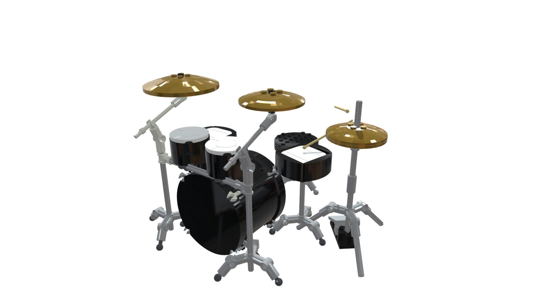 Drums - 3D model by musicalbrick [745b802] - Sketchfab