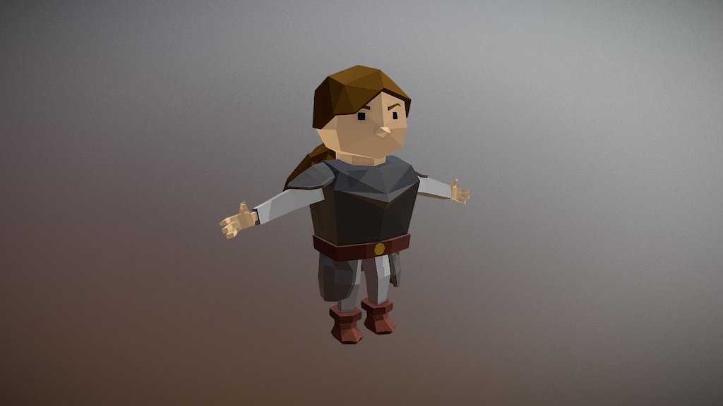 Shala Raan the Dwarven Battle Master - Low Poly - 3D model by ...
