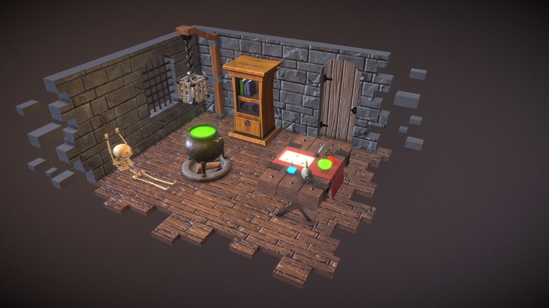 Stylized Dungeon Lab - Download Free 3D model by juancitobrutti ...