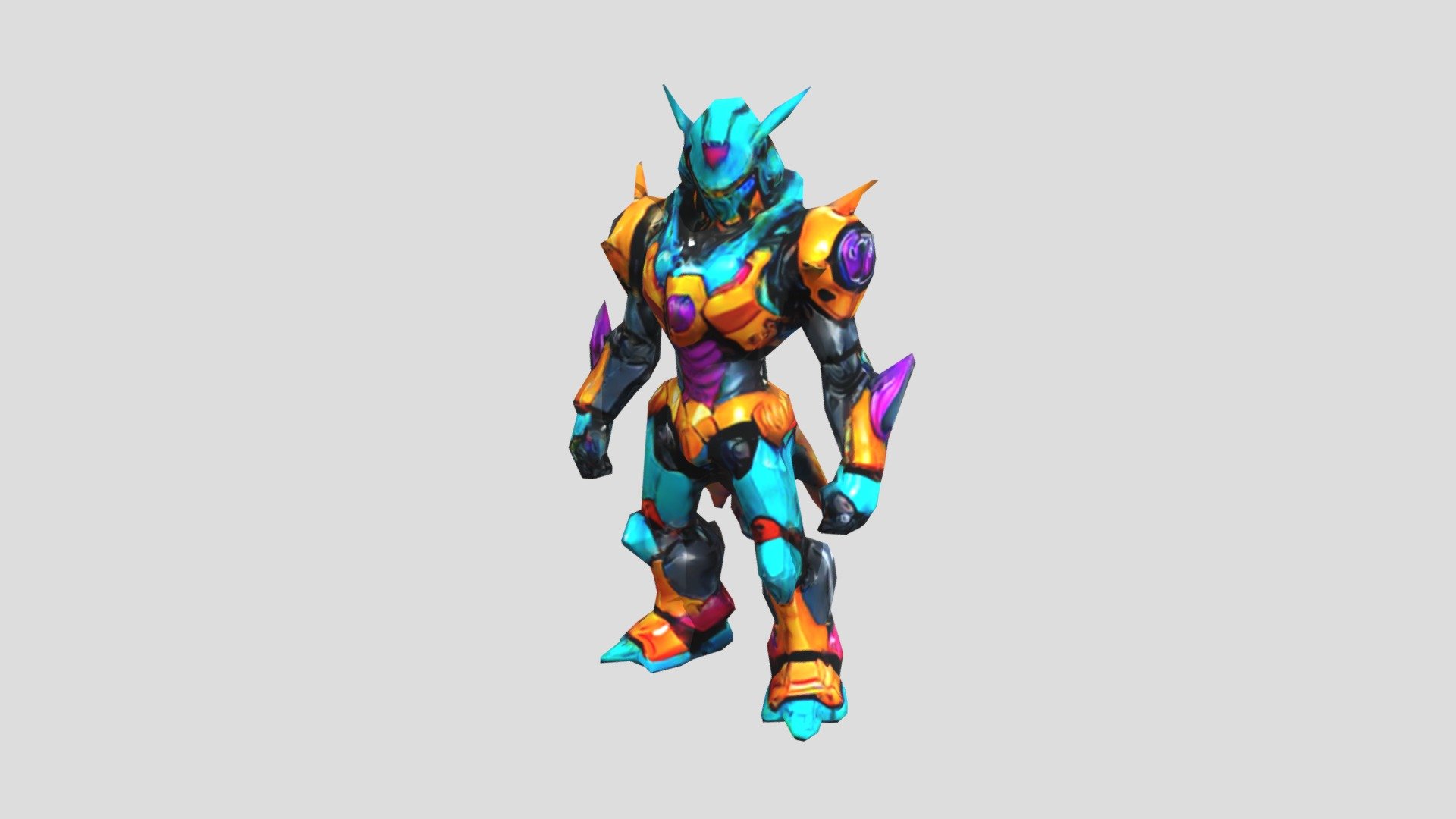 "Colorful Animated Superhero with Blue and Gold - Download Free 3D ...