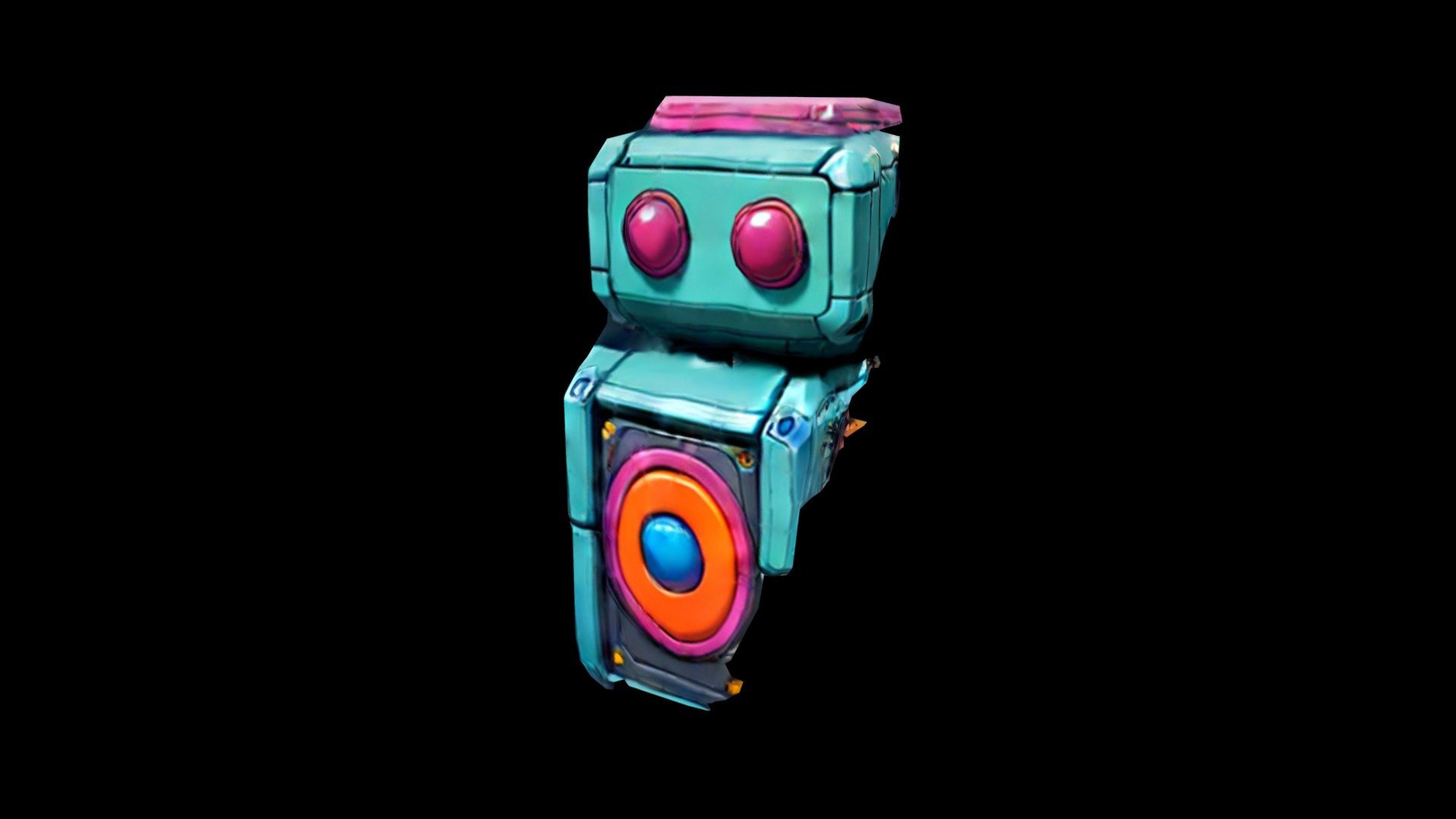 Colorful cube-shaped device with round buttons a - Download Free 3D ...