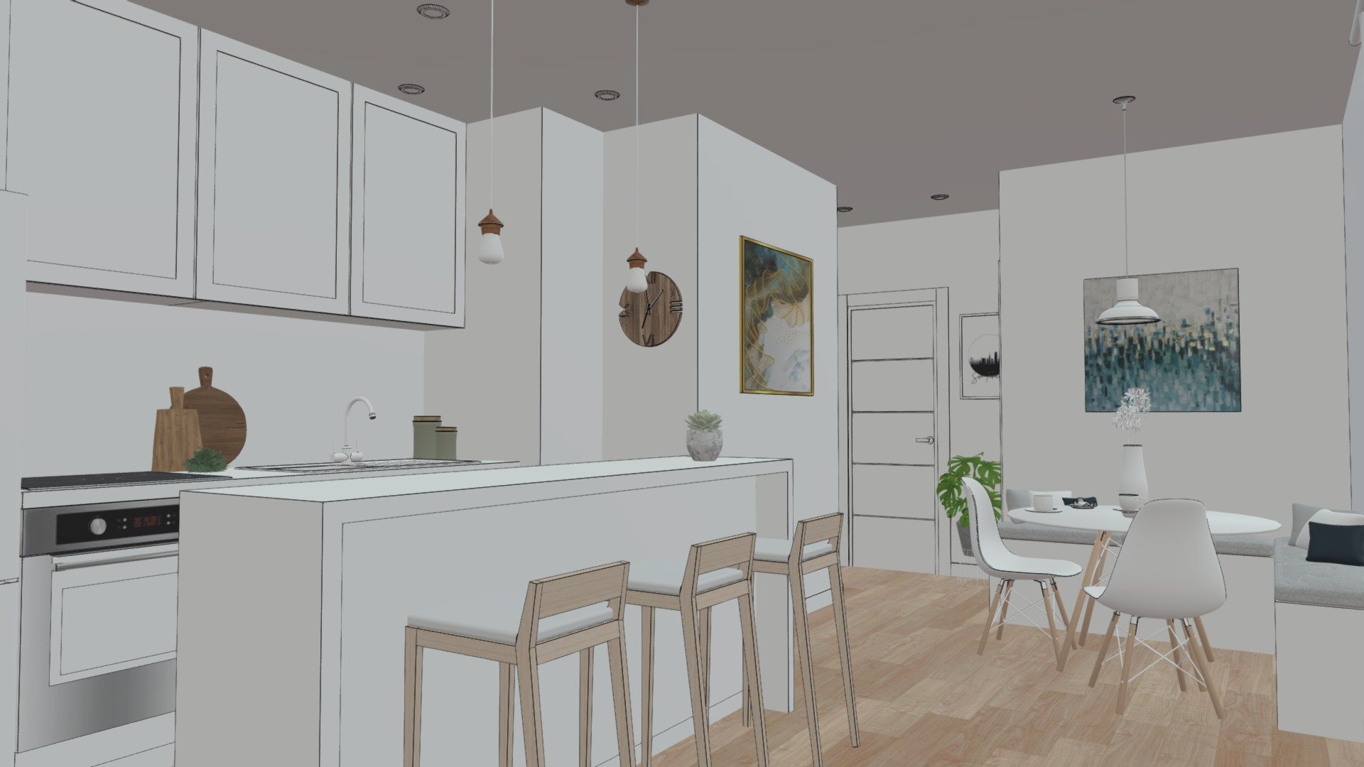 Modern kitchen model - Download Free 3D model by yeseniagil [7479703 ...