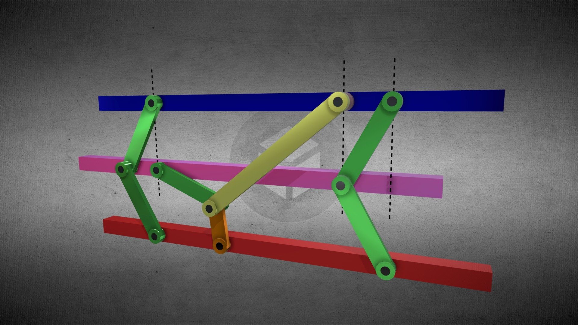 Old Linkages 5 Perpendicular Straight Line Bar 2 - Download Free 3D ...