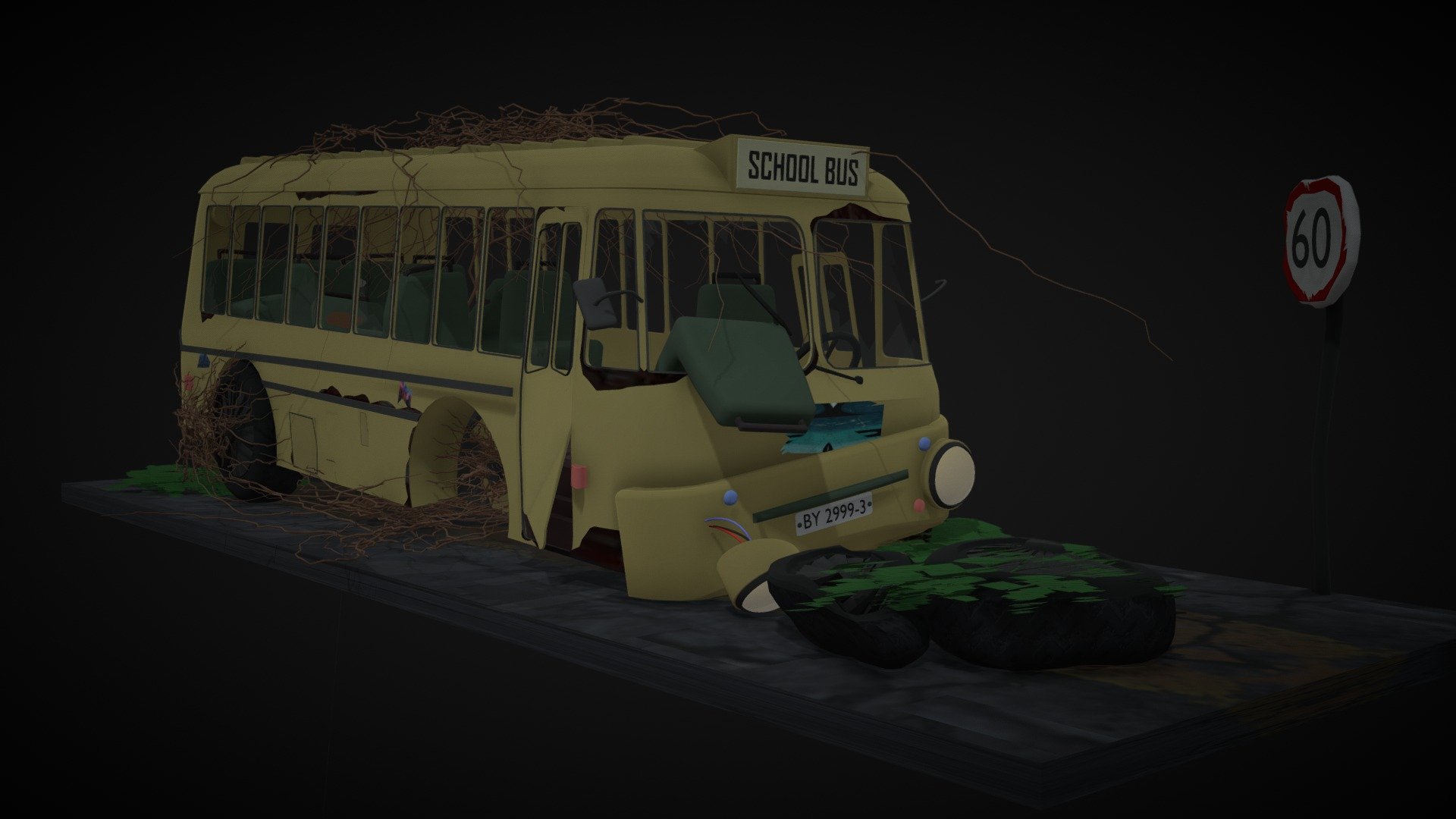 smashed bus - Download Free 3D model by shkatulochka (@kycokcaxara ...