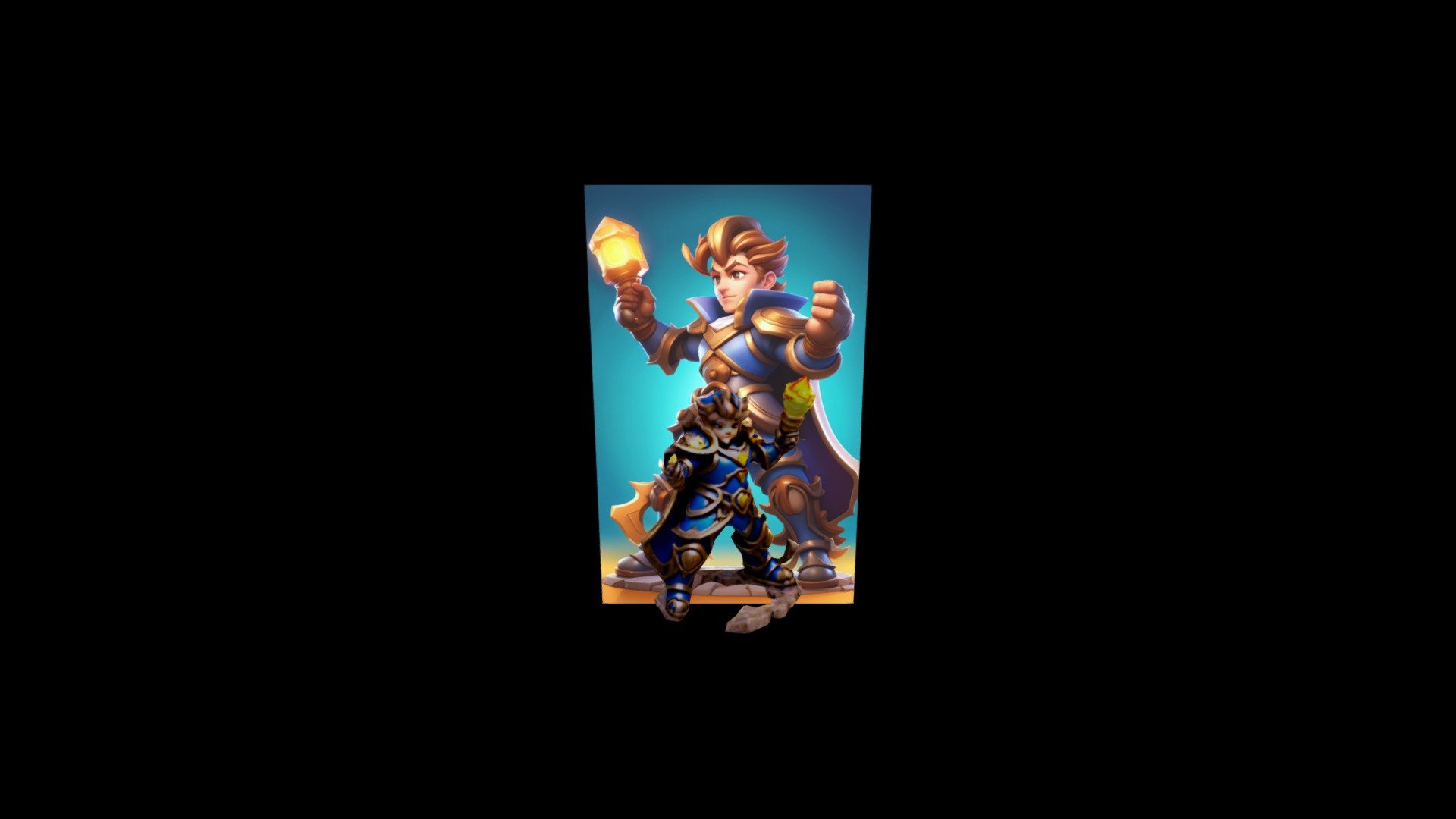 Nonstop Knight A 3D cartoon character holding - Download Free 3D model ...
