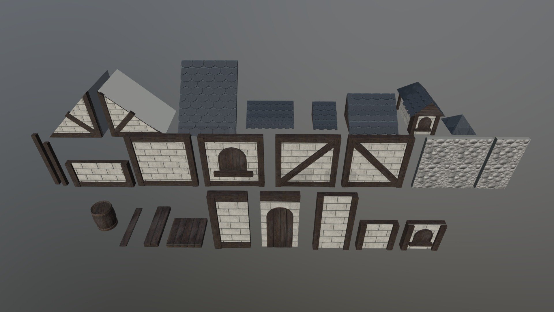 Modular Medieval Building Asset Pack - 3D model by Kenii [747f51a ...