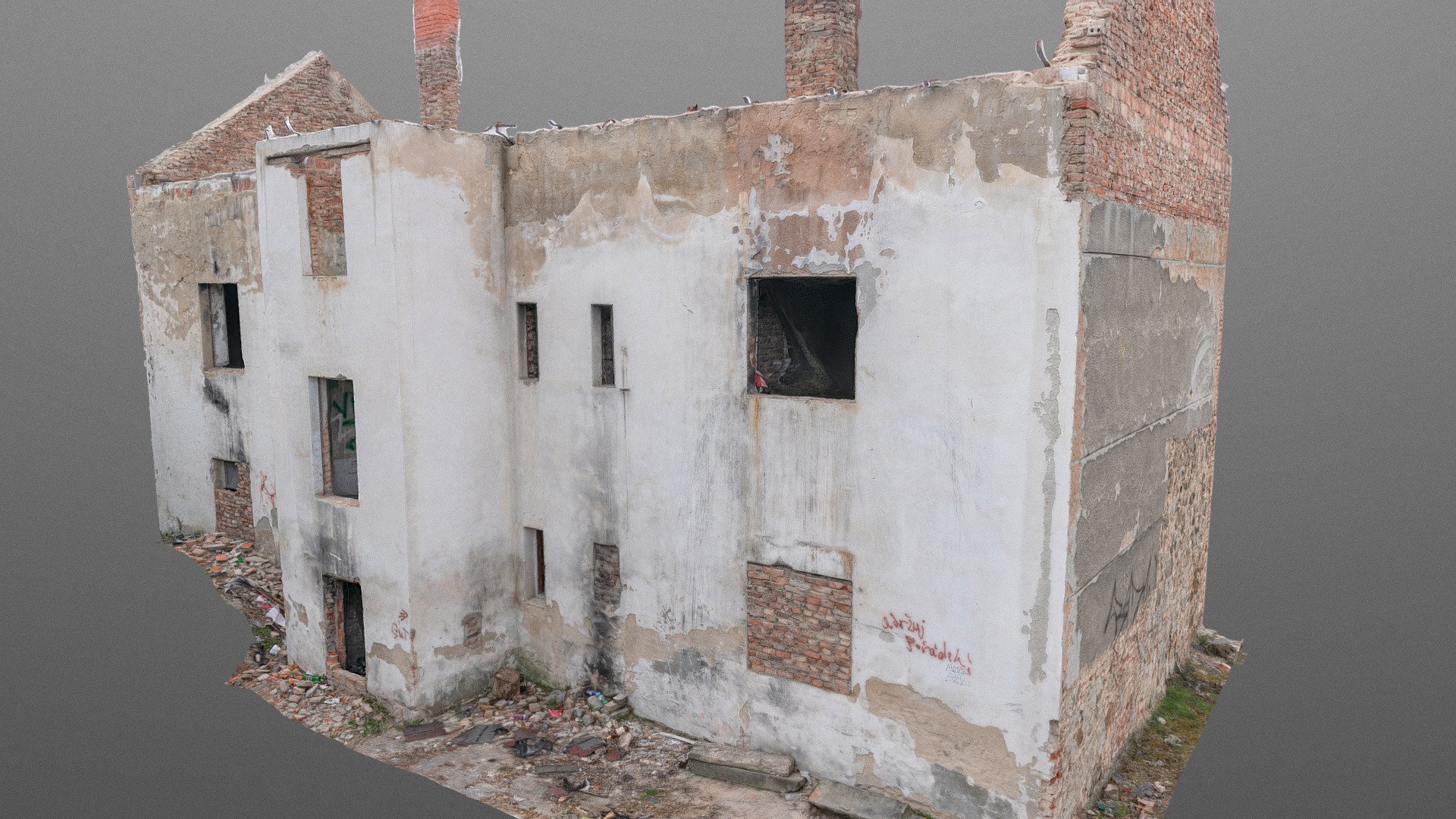 Roofless house ruin - Buy Royalty Free 3D model by matousekfoto ...