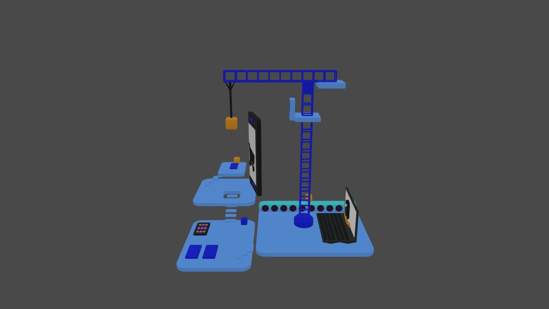 Corporate platforms low-poly scene - Download Free 3D model by eleiux ...