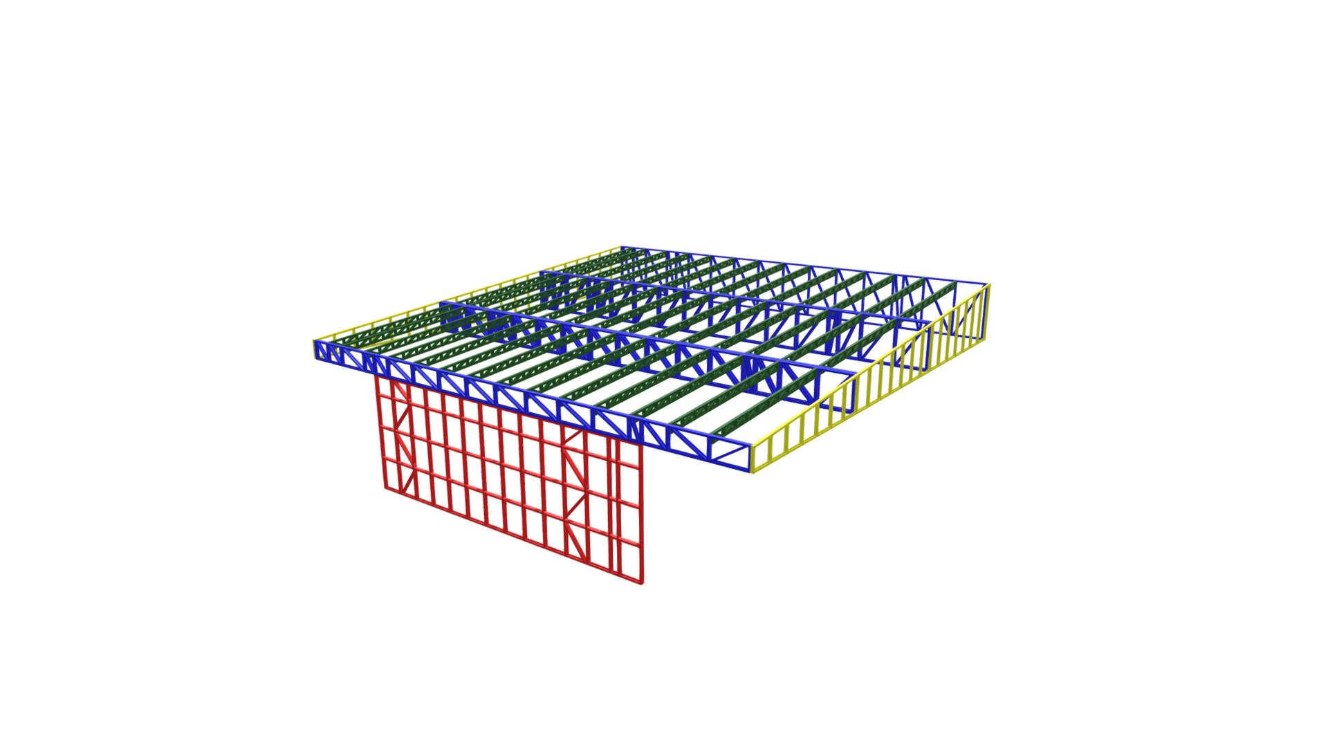 8m Hanger Framing between two 40ft Containers - Download Free 3D model ...