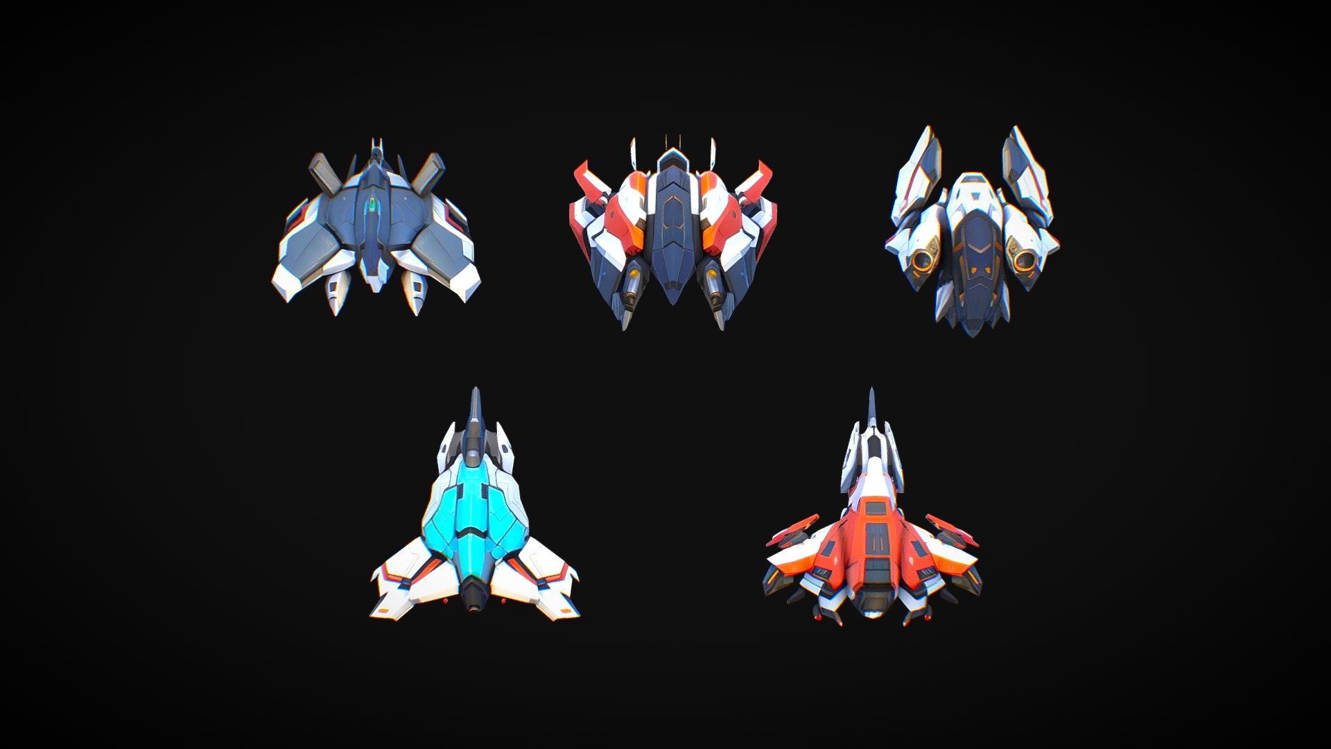5 SpaceShips Set - Buy Royalty Free 3D model by jasoncroukamp [748a84b ...