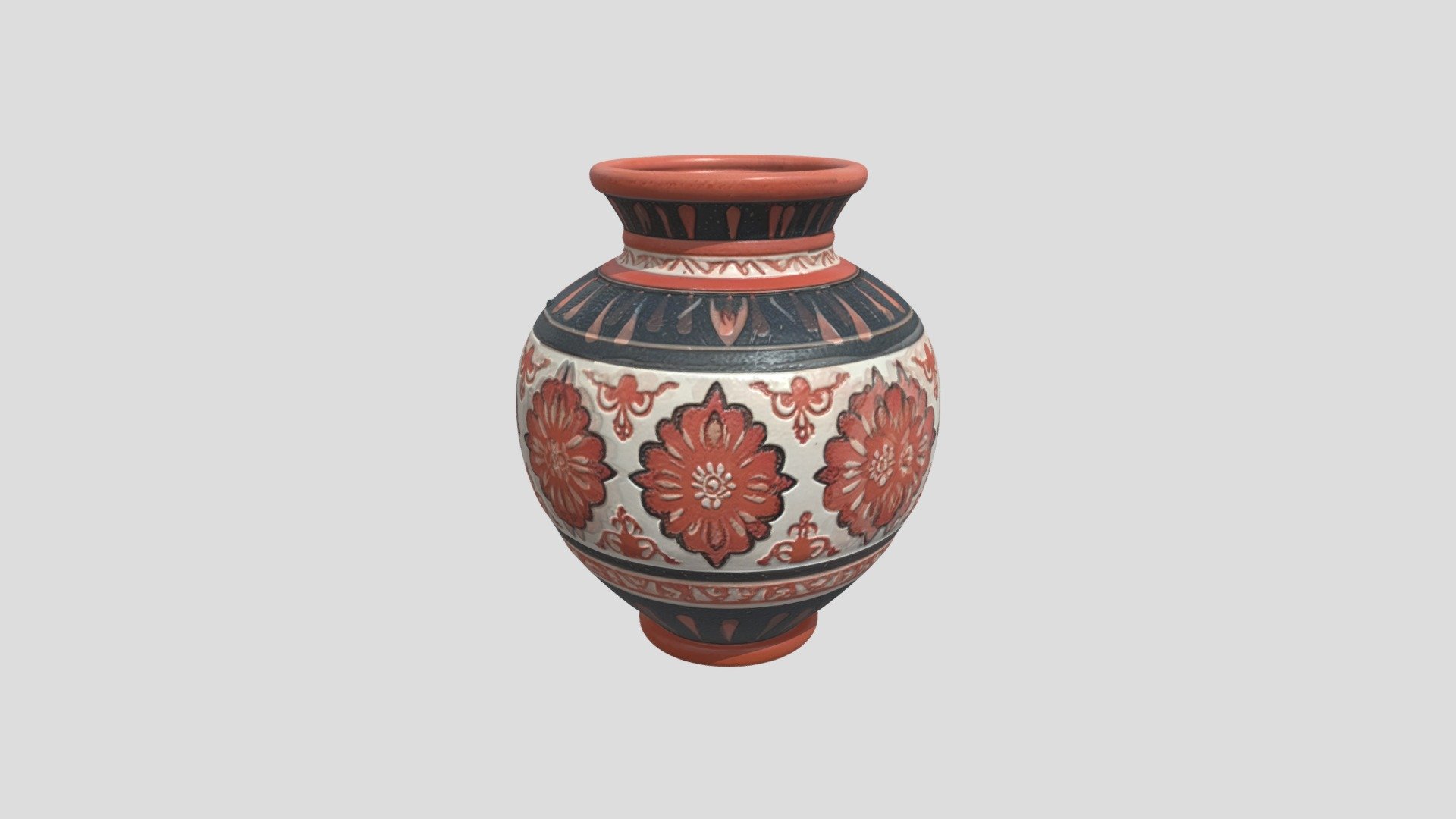 An Indian Pot With Traditional Design - Download Free 3D model by ...