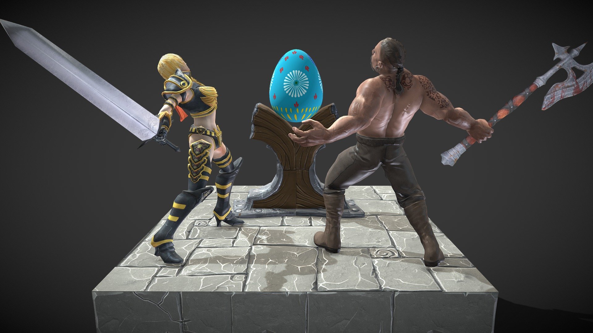 Super Hero's Hail to the Easter Egg Animation - 3D model by ...