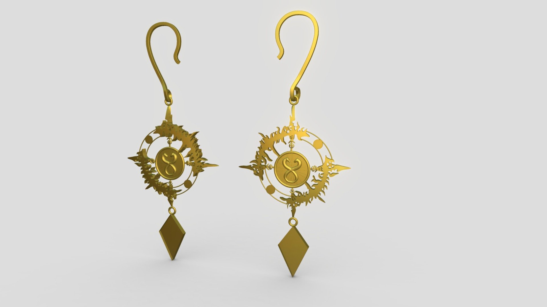 Earring design - 3D model by engelica [749a041] - Sketchfab