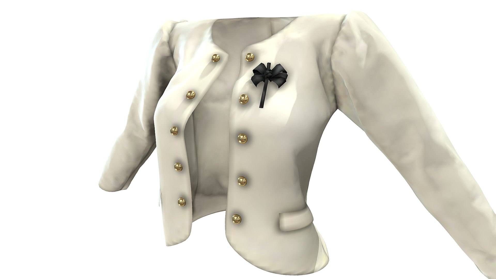 Female Open Front Slim Blazer Jacket With Broche - Buy Royalty Free 3D ...