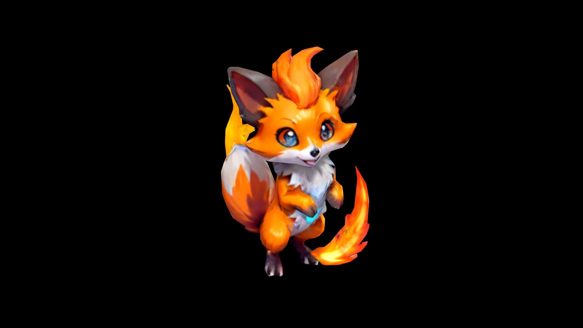 "Fox-like creature with striking blue eyes and f - Download Free 3D ...