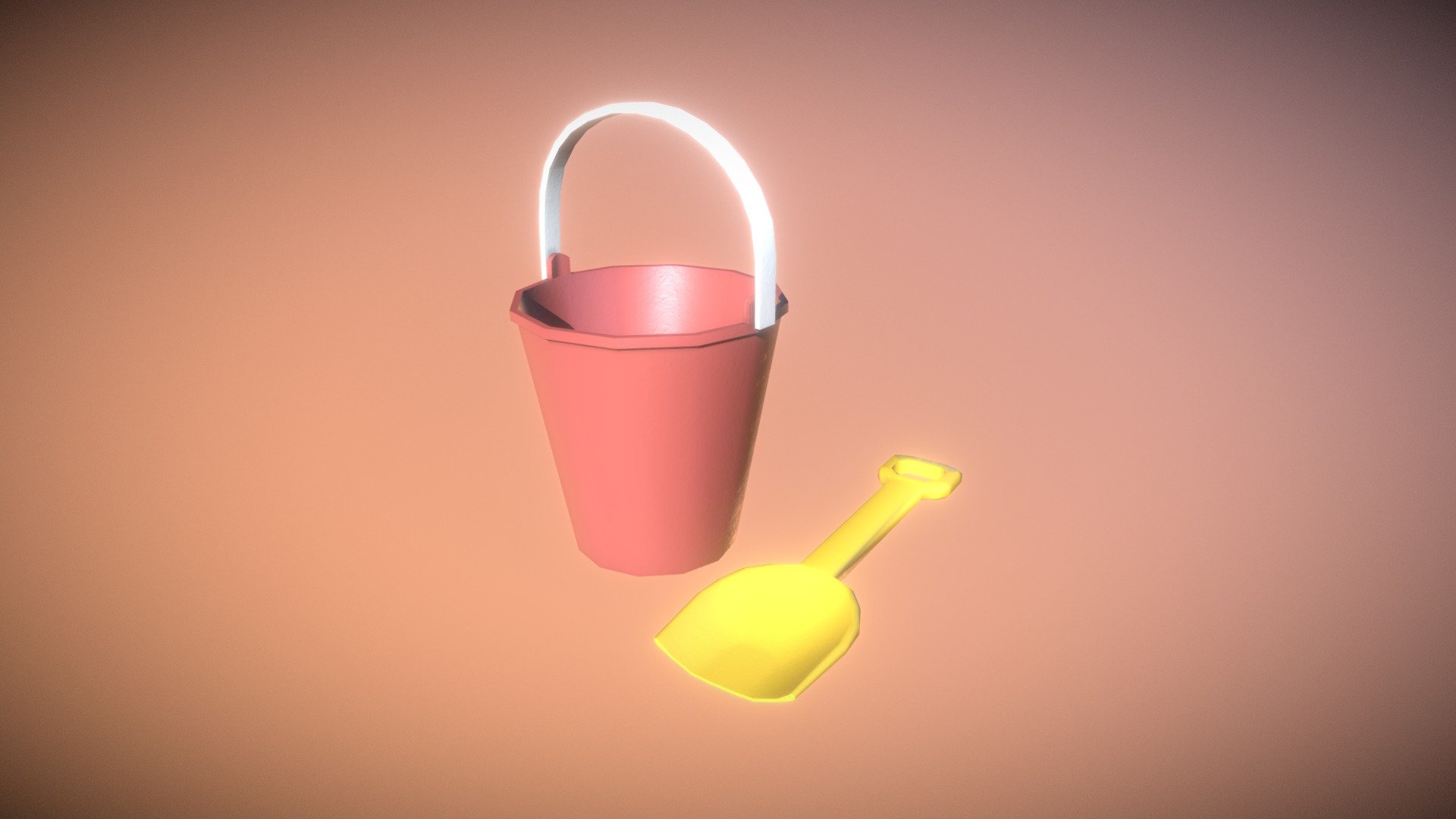 Game Ready Bucket And Shovel Toy Low Poly - Buy Royalty Free 3D model ...