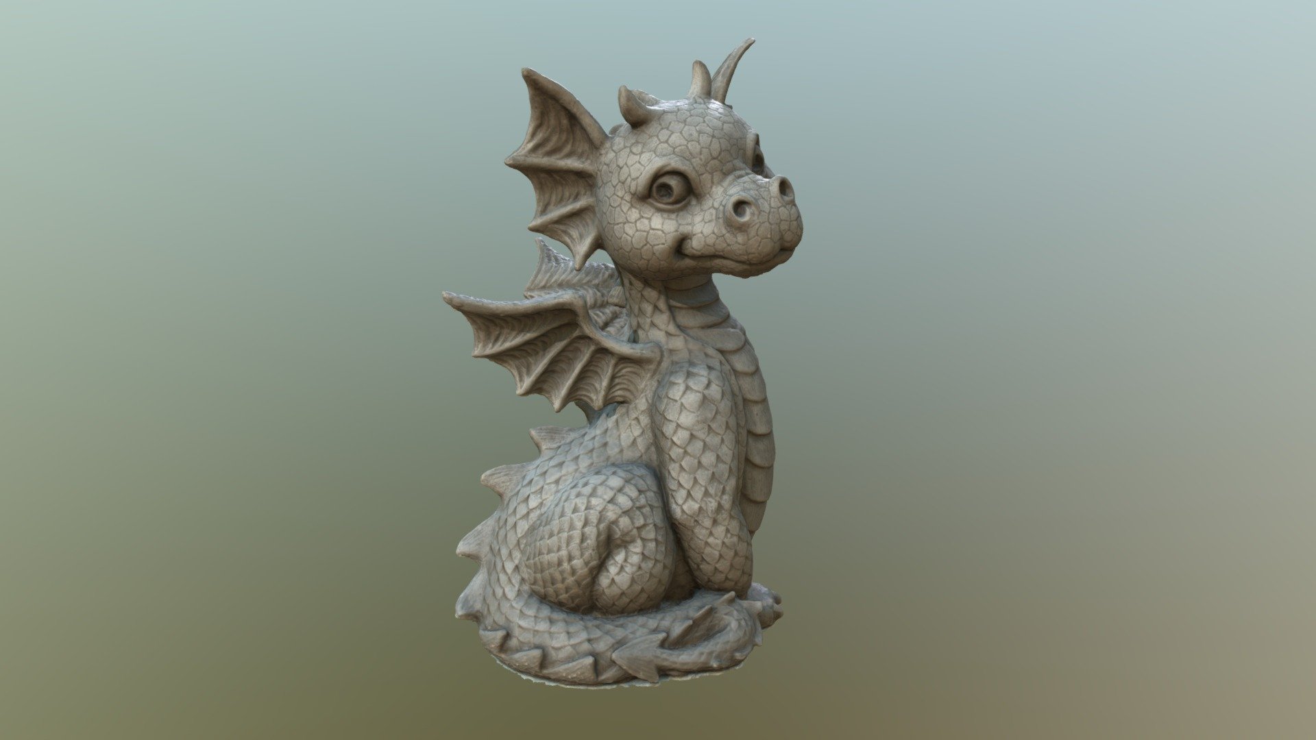 Sitting dragon figure - 3D model by Pepe Hernández (@pepetrucci ...