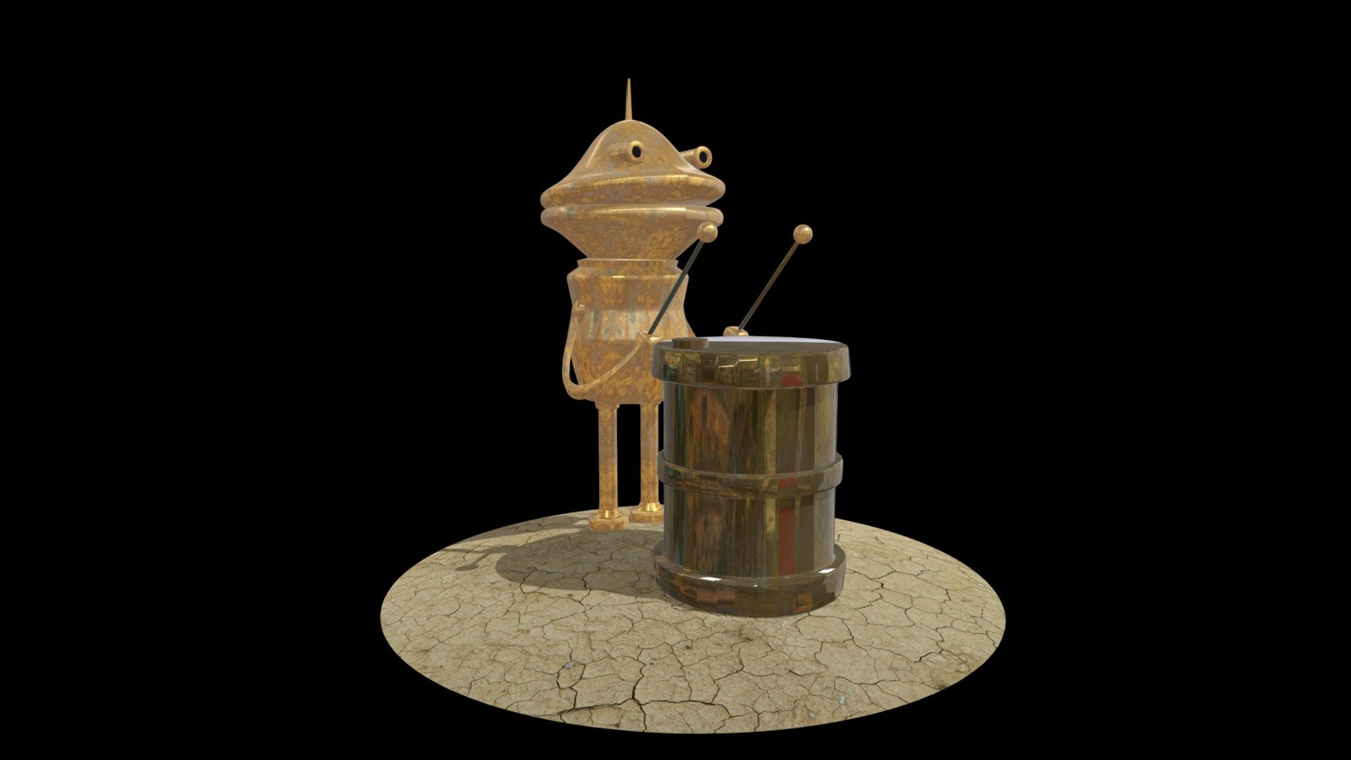 Drummer (Machinarium) - 3D model by 3D View (@dimoduk) [74c8486 ...