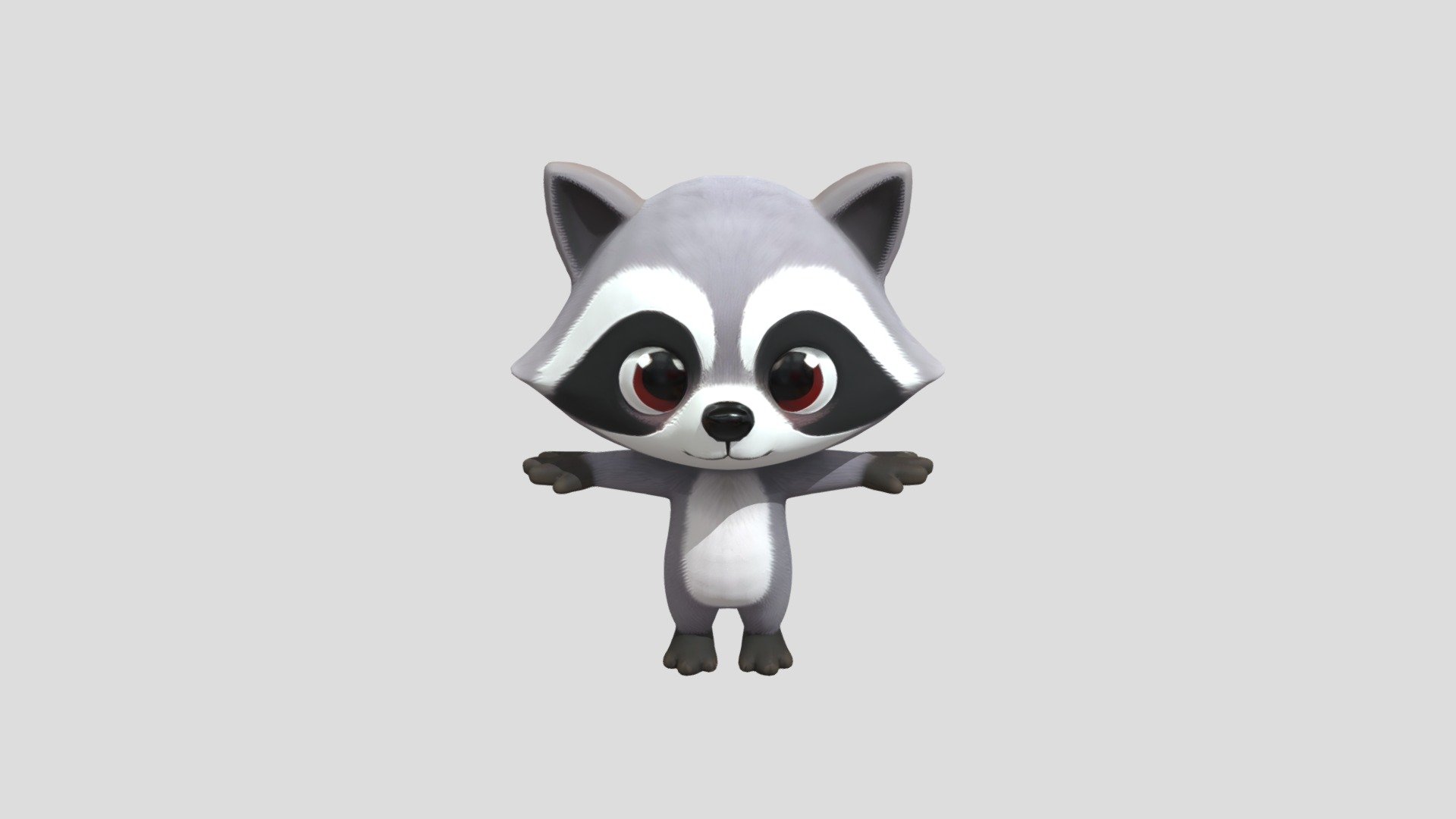 cute raccoon character - 3D model by Vorlock [74cadaa] - Sketchfab