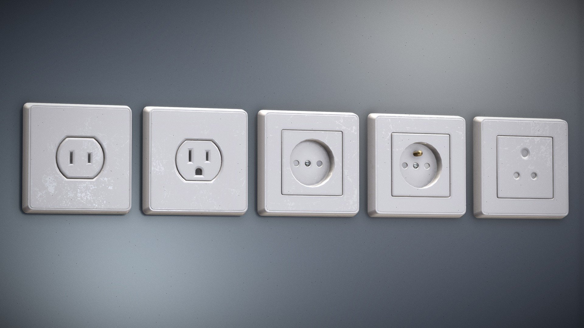 Power sockets A-E AR|VR|MR - Buy Royalty Free 3D model by Draco ...