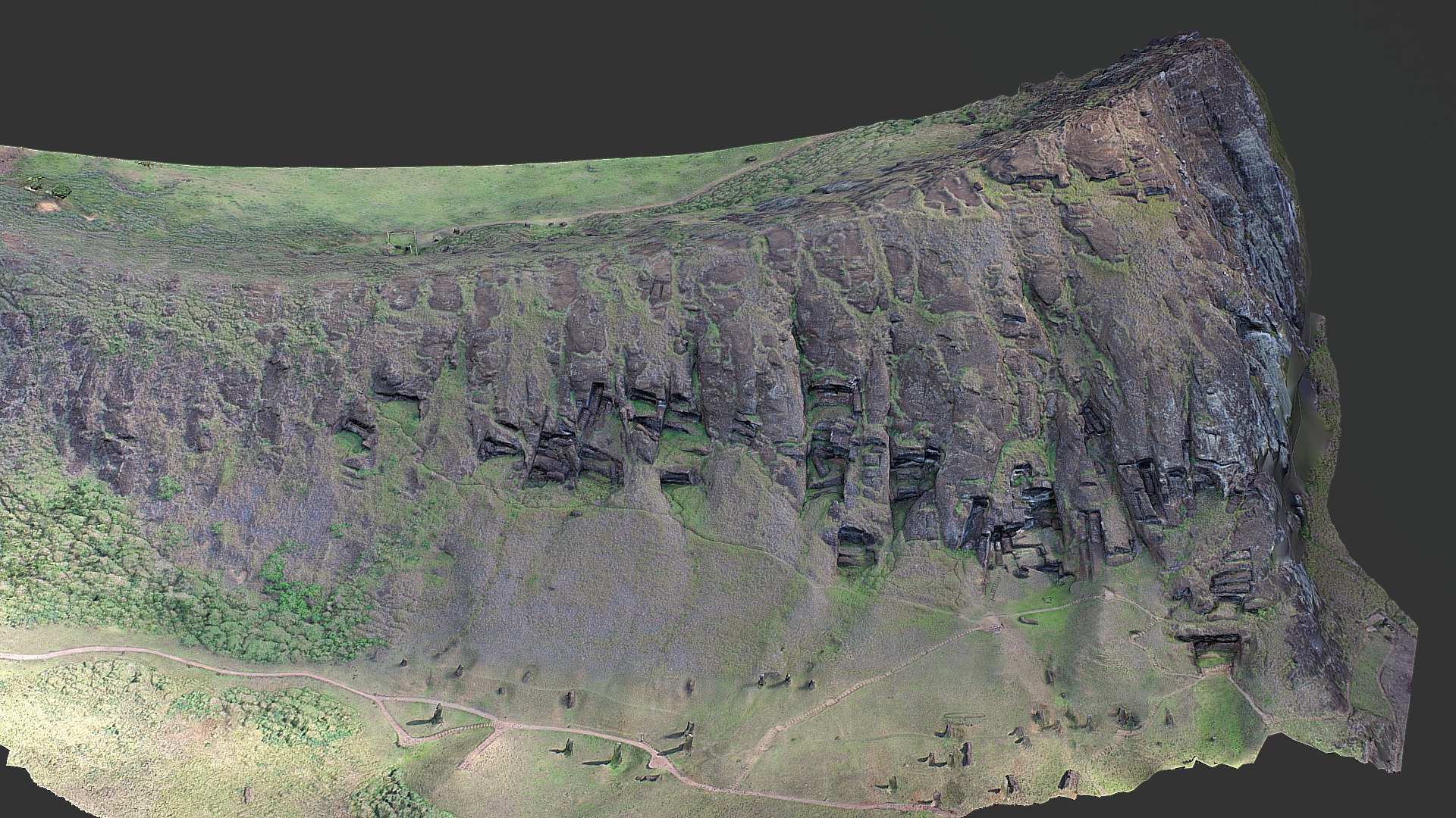 Rano Raraku moai quarries-exterior - 3D model by Adam-Stanford - ASGS ...