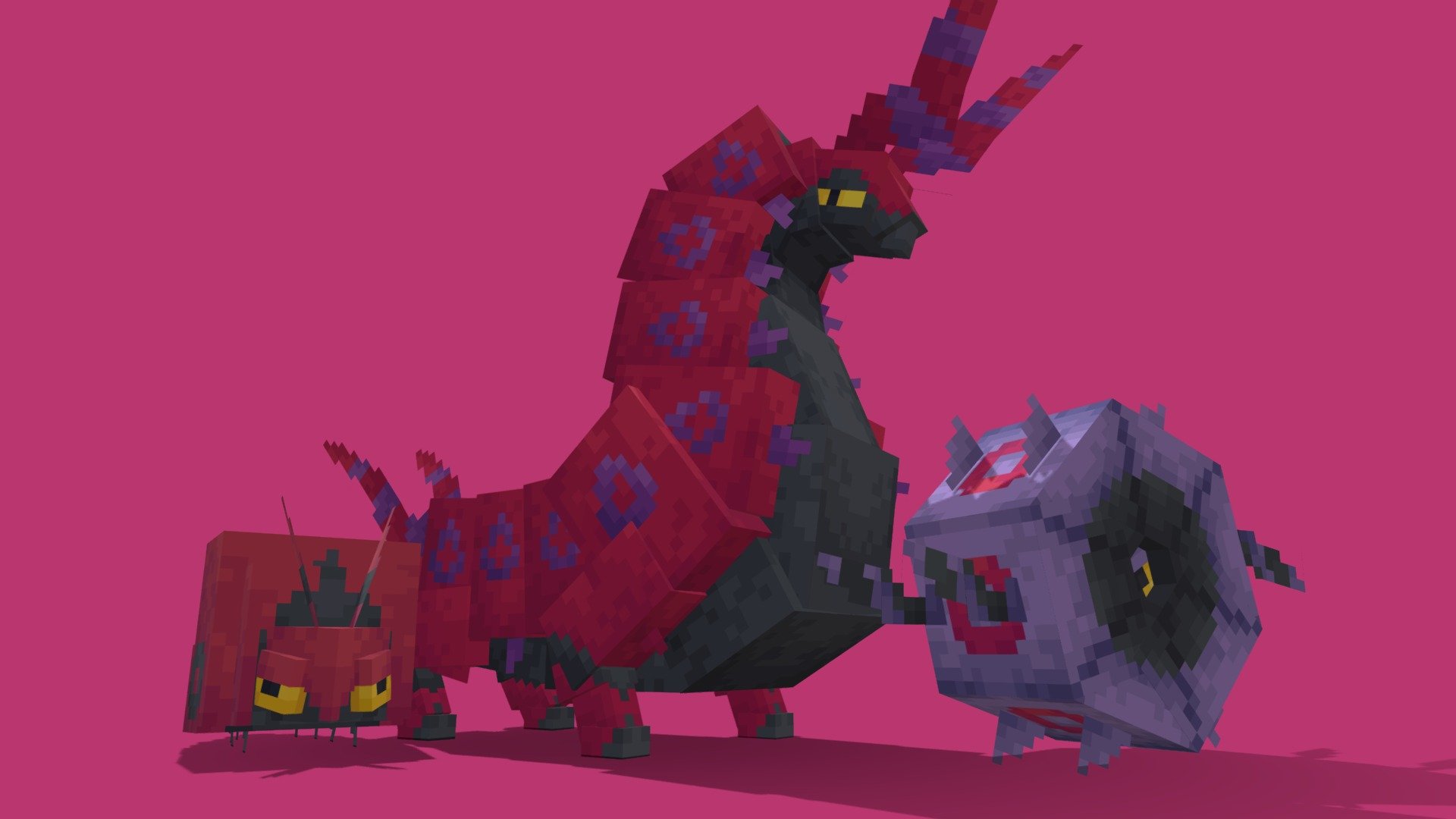 Venipede line (Cobblemon) - 3D model by heaveninvoid_ [74e0d6d] - Sketchfab