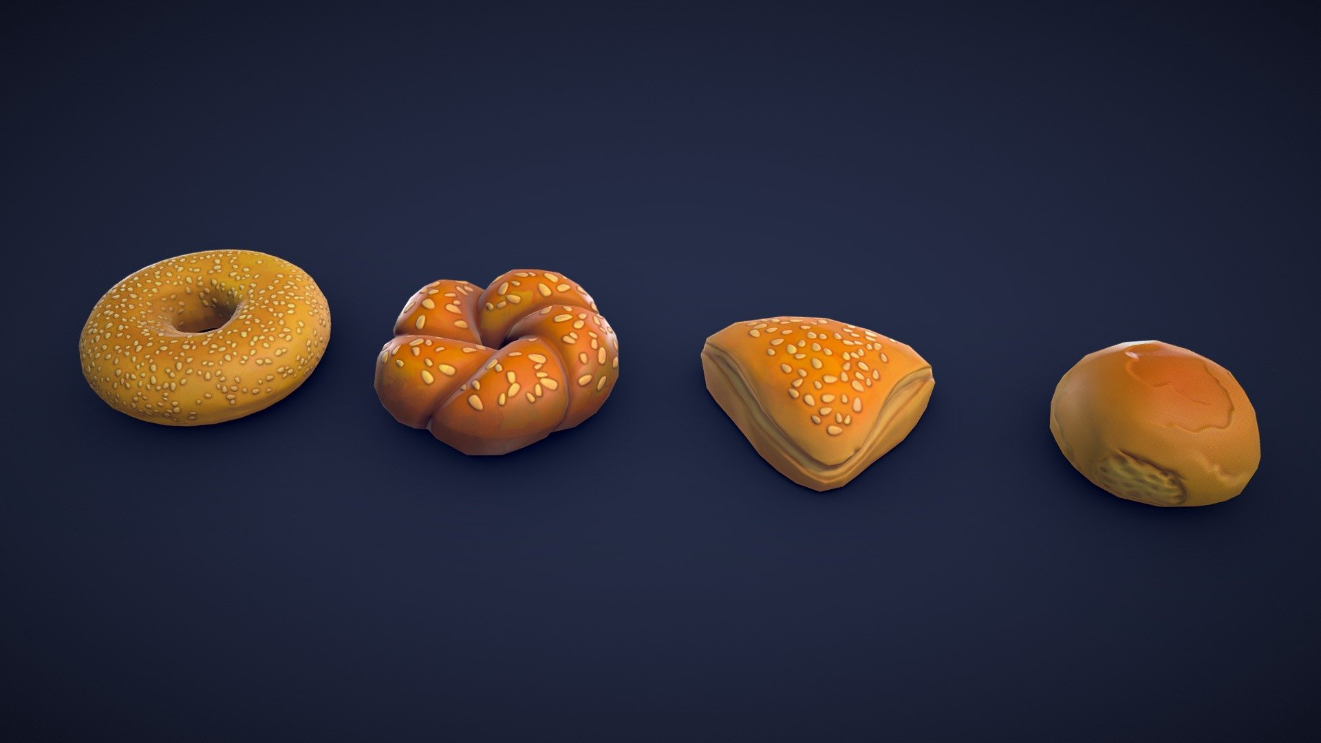Stylized Bakery Products - Low poly - Buy Royalty Free 3D model by ...