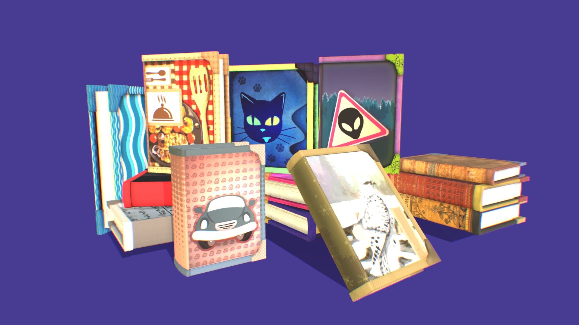 Book in different styles - 3D model by Zelad (@zelad3d) [74eb8a8 ...