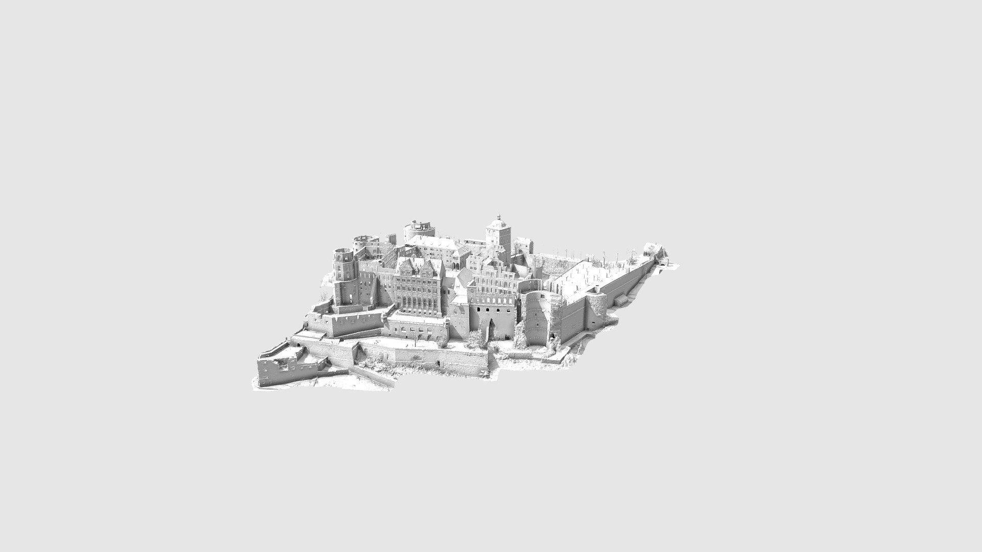 Schloss Heidelberg Vermessung polygonreduziert - 3D model by ...