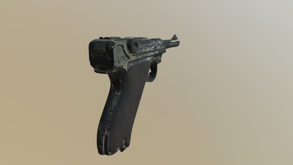 German P.08 Luger Pistol (VCU_3D_1497) - Download Free 3D model by ...