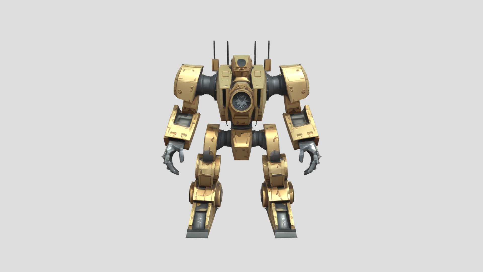 humanoid mech clad in riveted armor with glowin - 3D model by idgarad ...