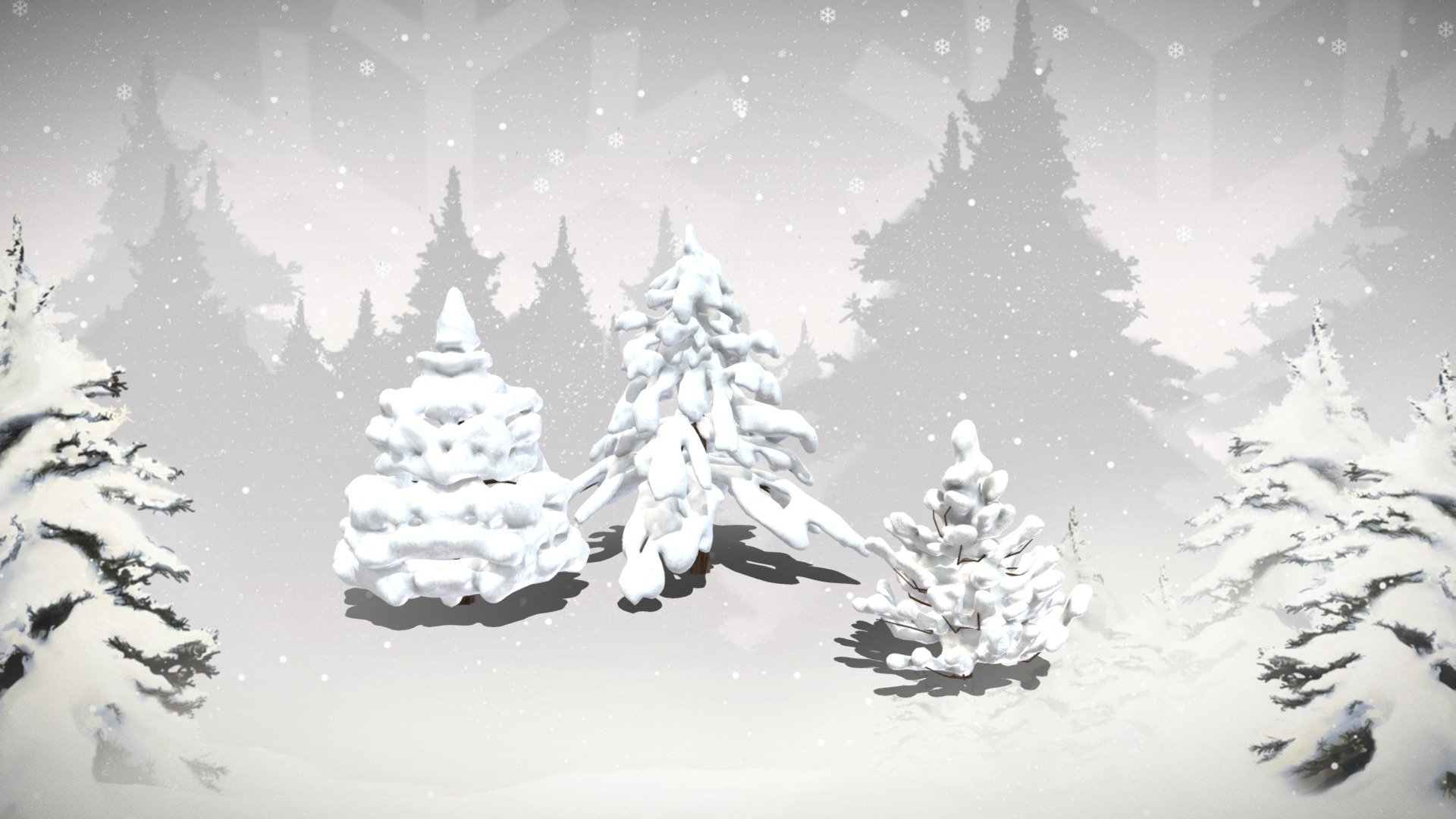 Snowy Pine Trees - Buy Royalty Free 3D model by 3dia [7506d18 ...