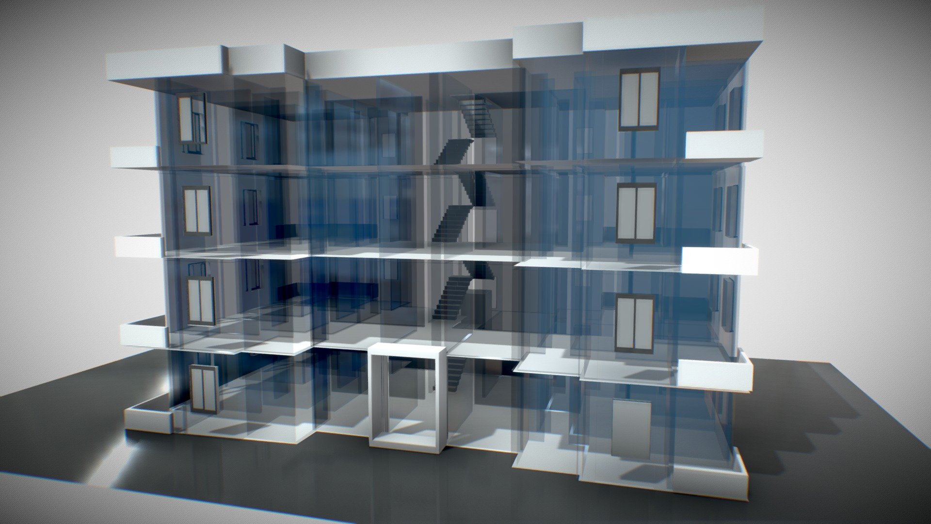 3D Building Block Apartment prototype - 3D model by ABHISHEK VERMA , 3D ...