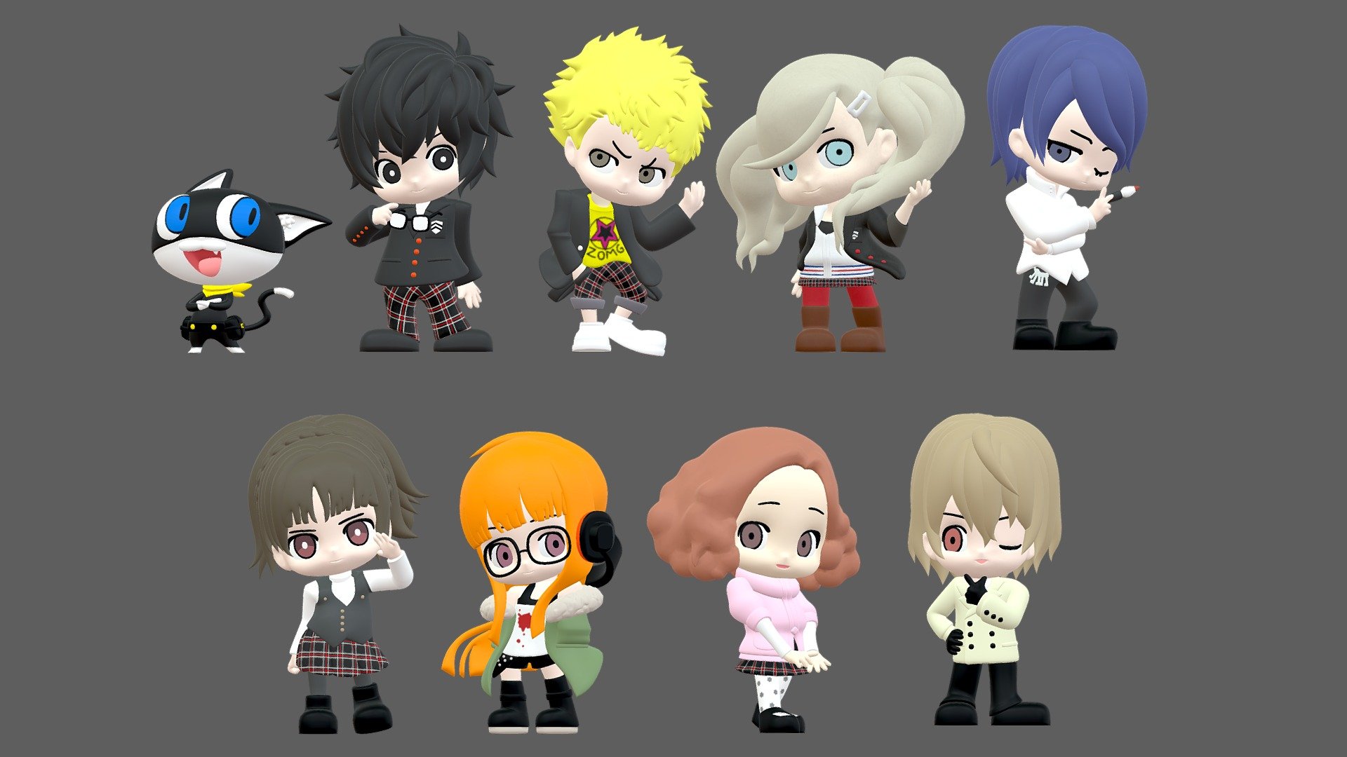 Persona 5 Chibi Characters - 3D model by kaiixii [7511d9c] - Sketchfab