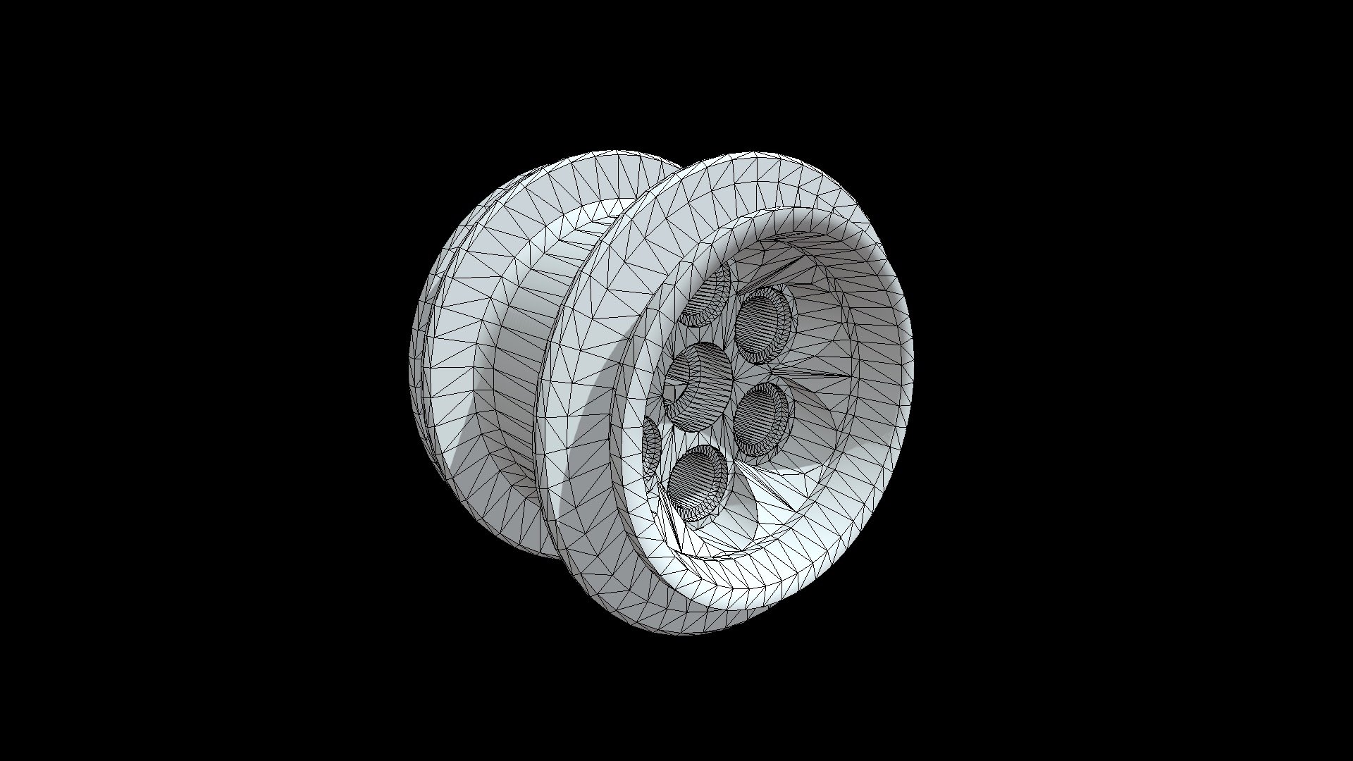 Wheel 36.8mm D. x 26mm VR with Axle Hole - Download Free 3D model by ...