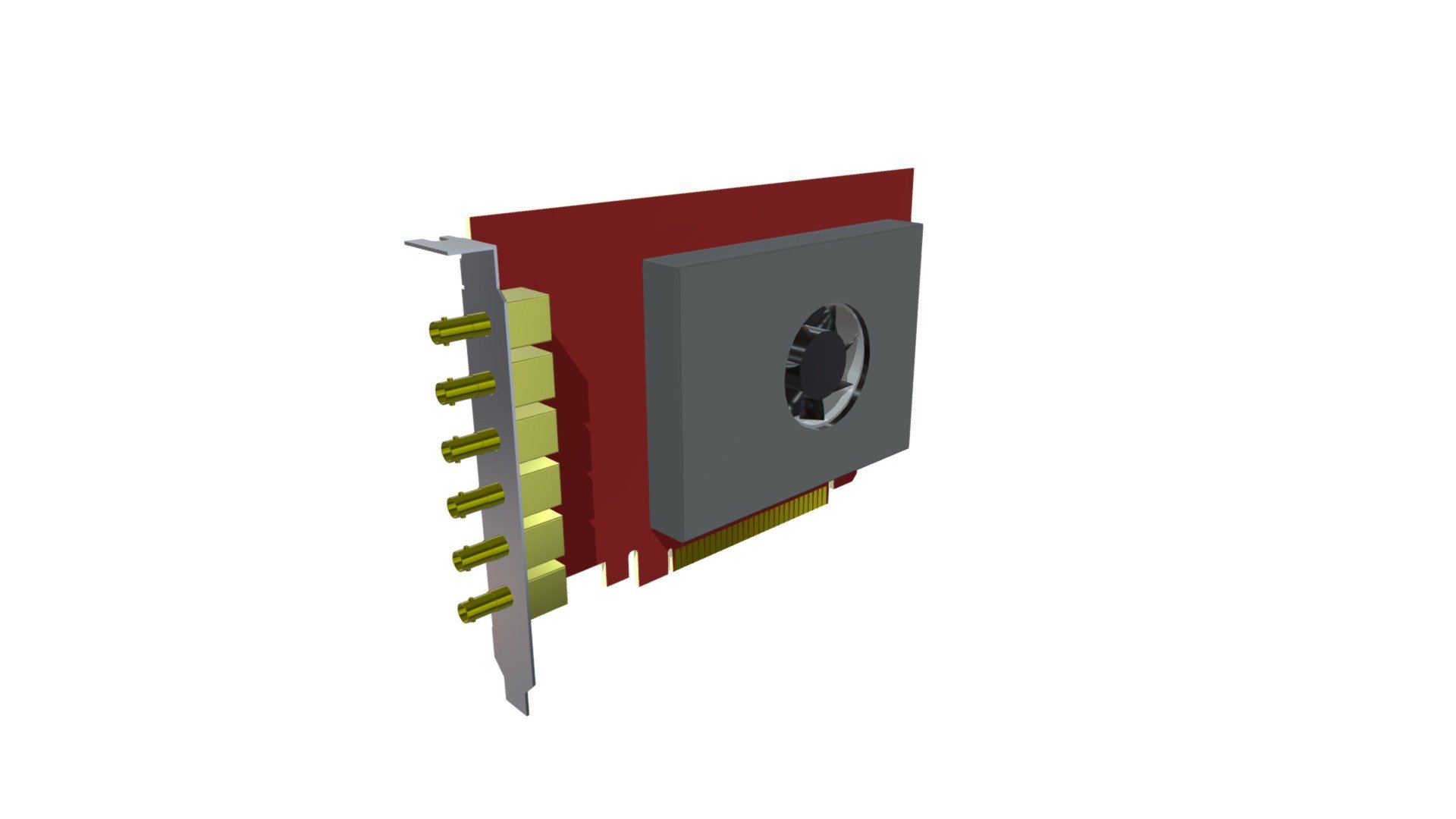 PCIe Video BNC Card 6-Way - 3D model by cavicom (@ASI) [7517e0c ...