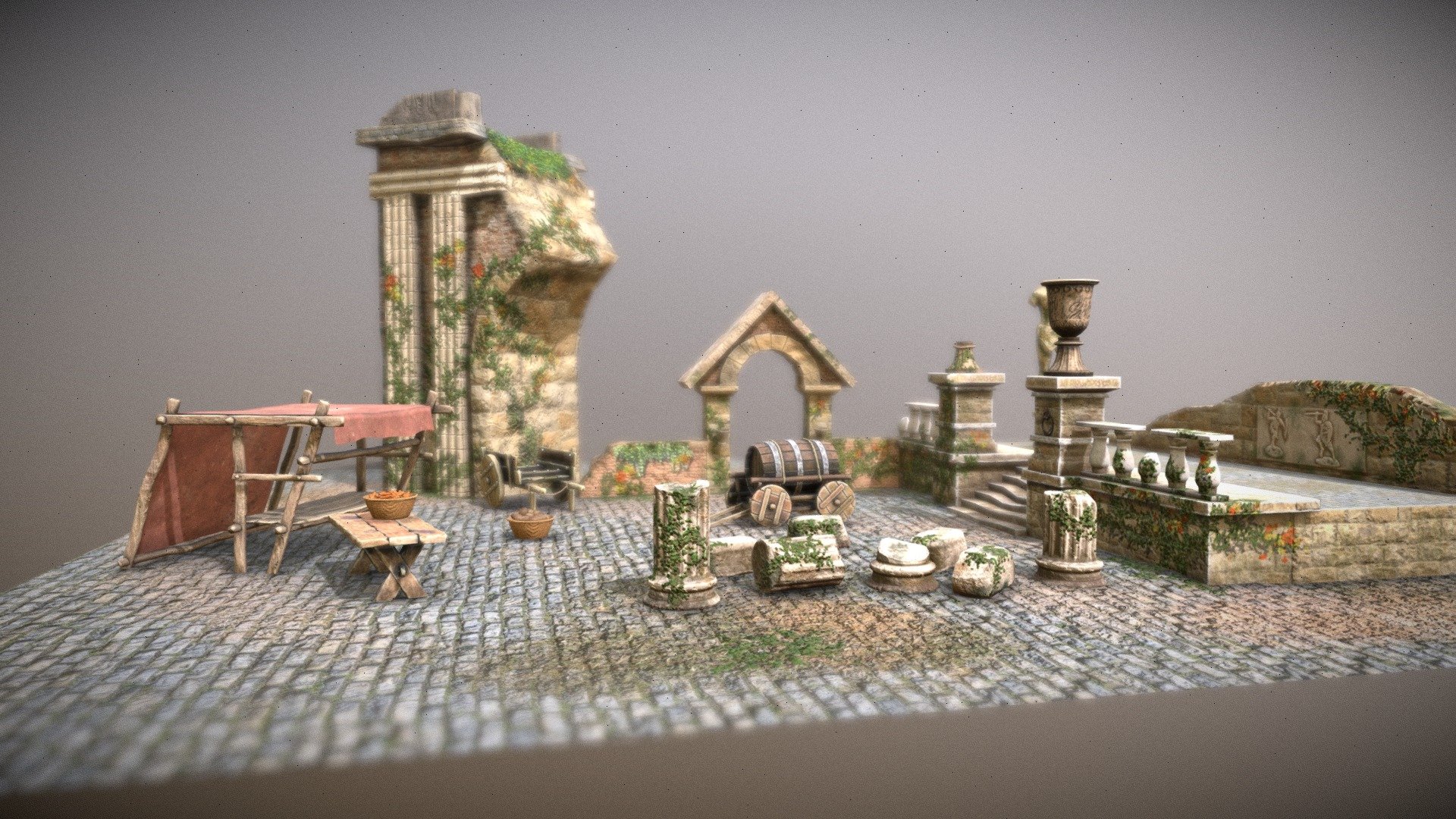 Roman Ruins in Medieval London (remixed) - Download Free 3D model by ...
