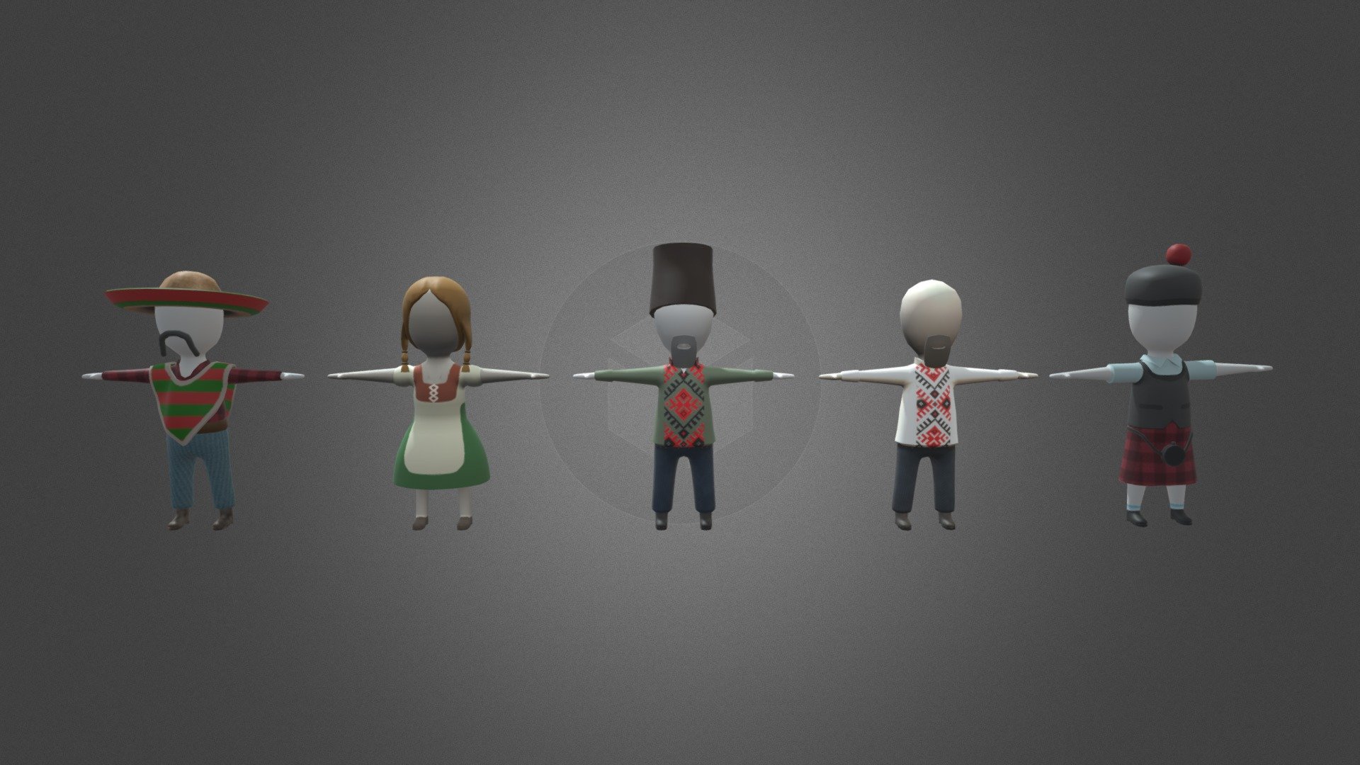 Lowpoly Stickman Pack - 3D Figure (models) - 3D model by VinAlex ...