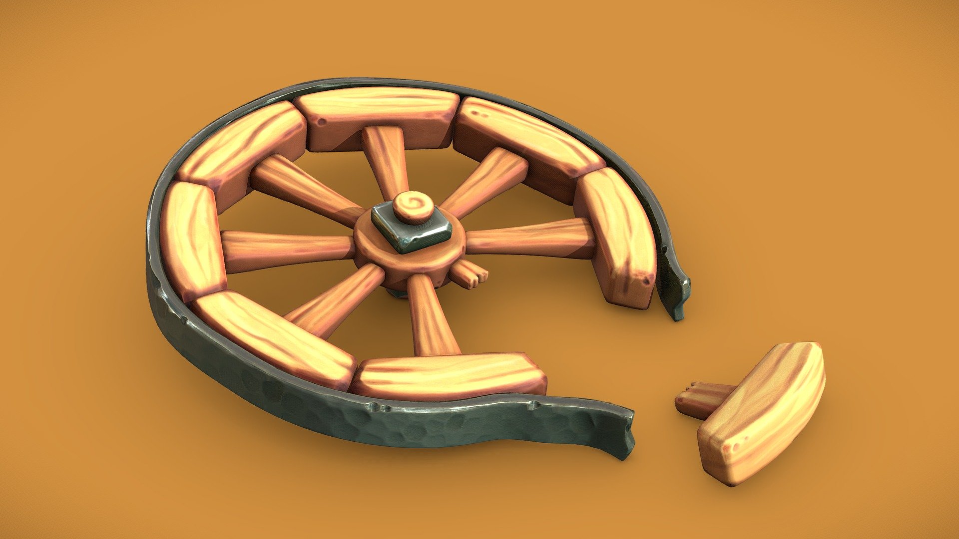 Broken wheel - 3D model by seenoise [7531cd4] - Sketchfab