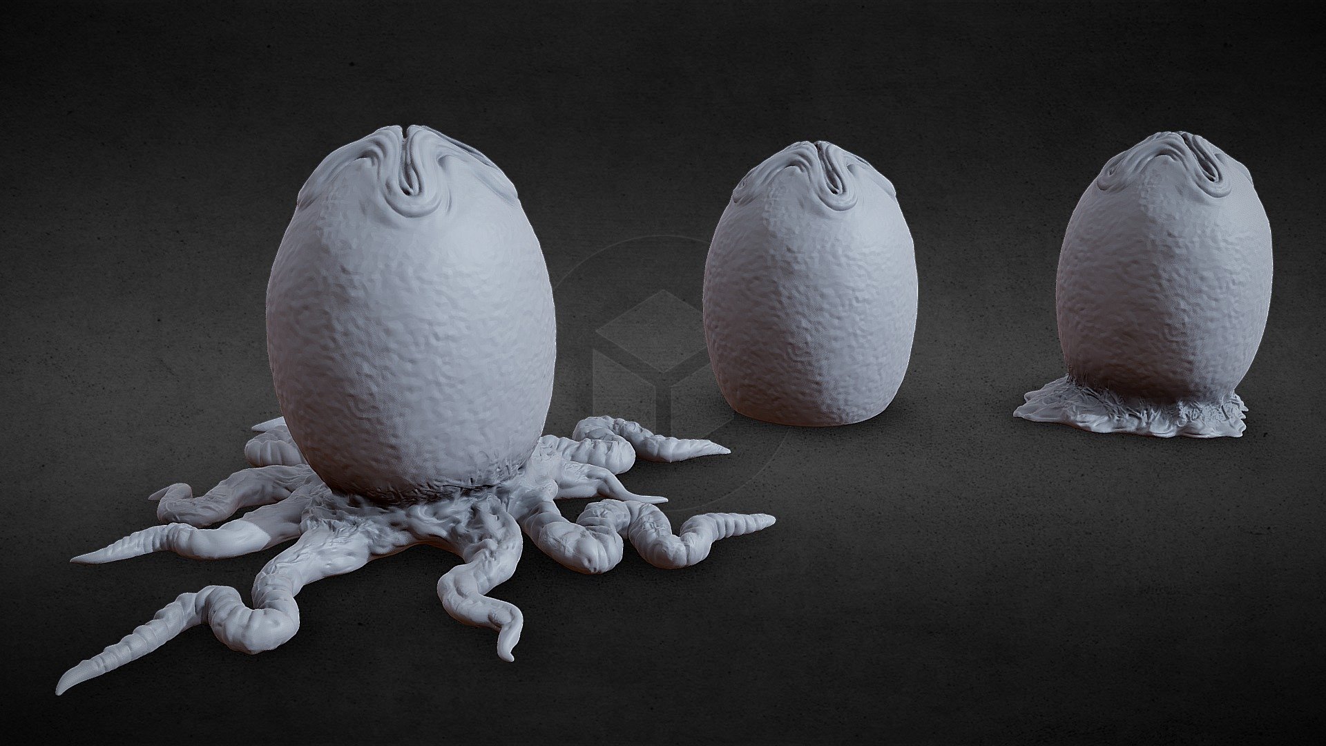 3D PRINTABLE ALIEN EGG OVOMORPH 1979 3 VARIANTS - Buy Royalty Free 3D ...