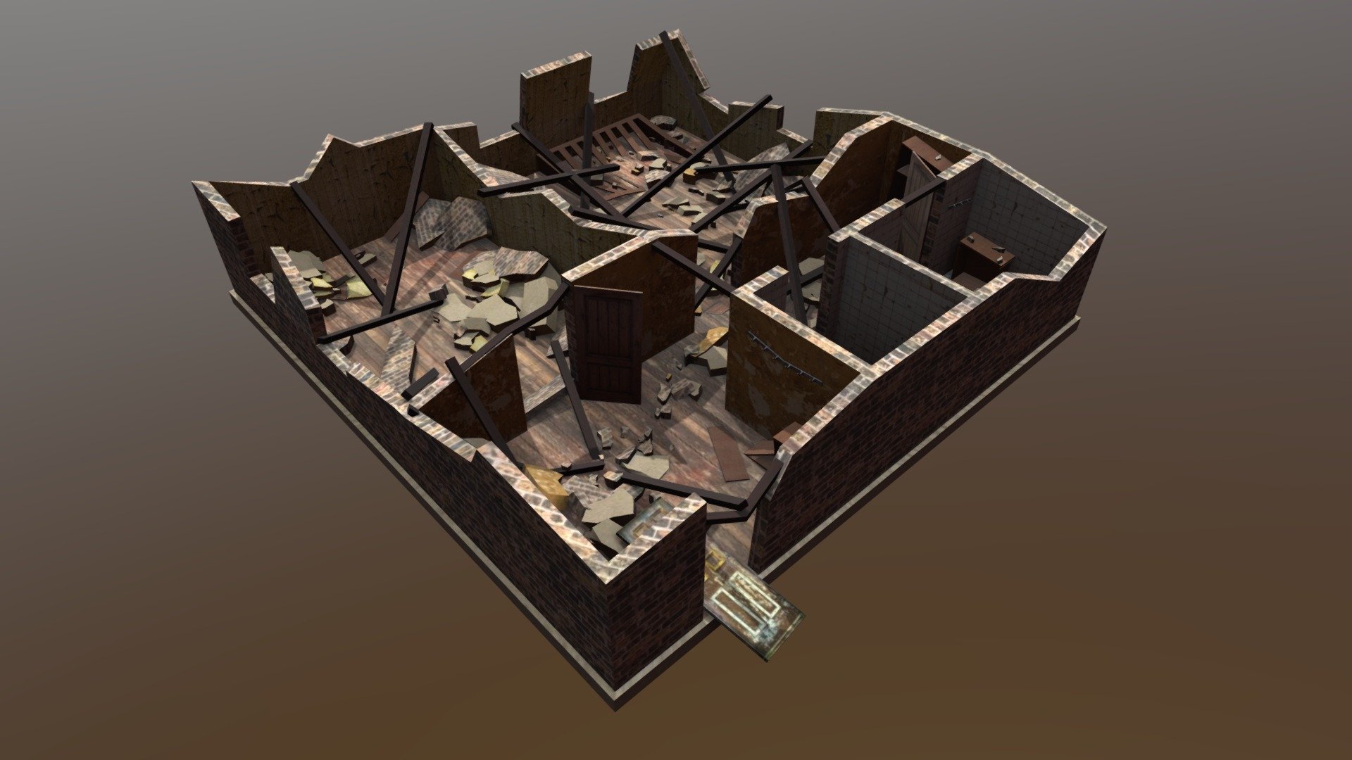 Destroyed house - 3D model by detsard [754115e] - Sketchfab