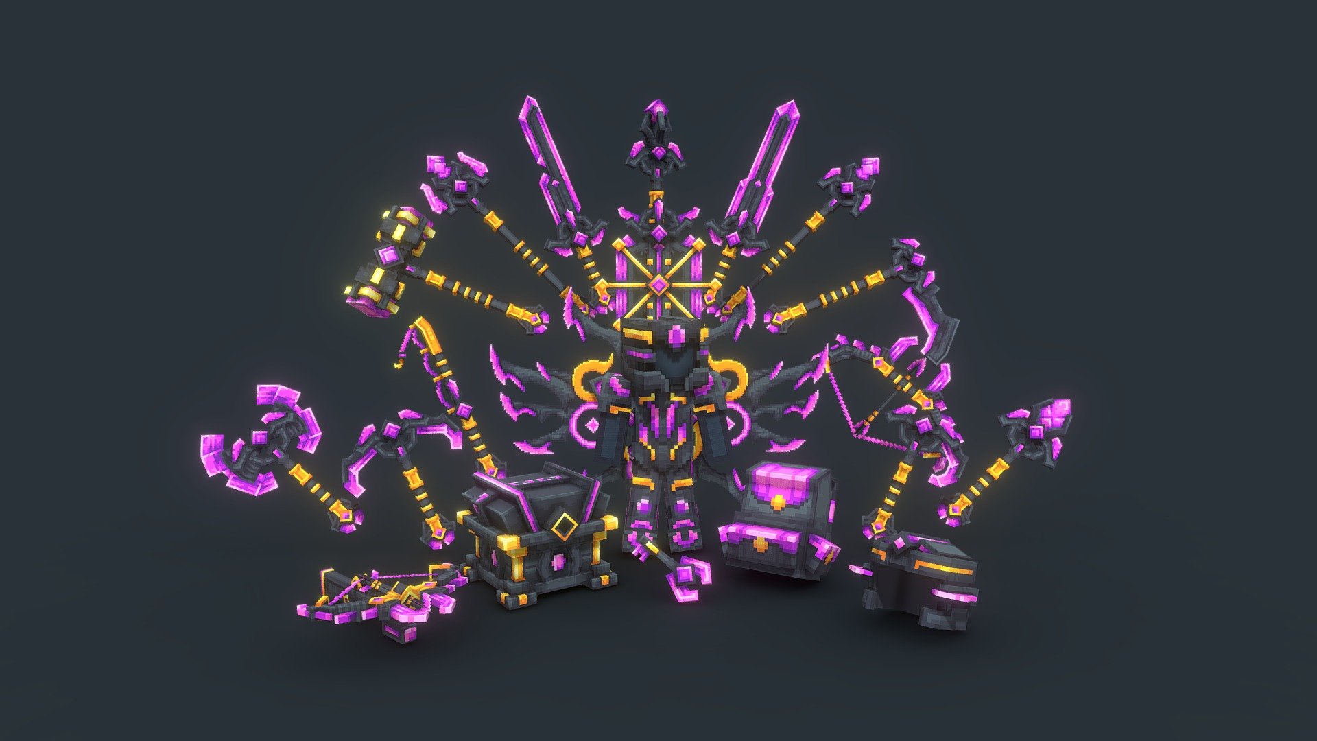 Violet Weapons & Tools Set - 3D model by Polygony (@polygonymc ...