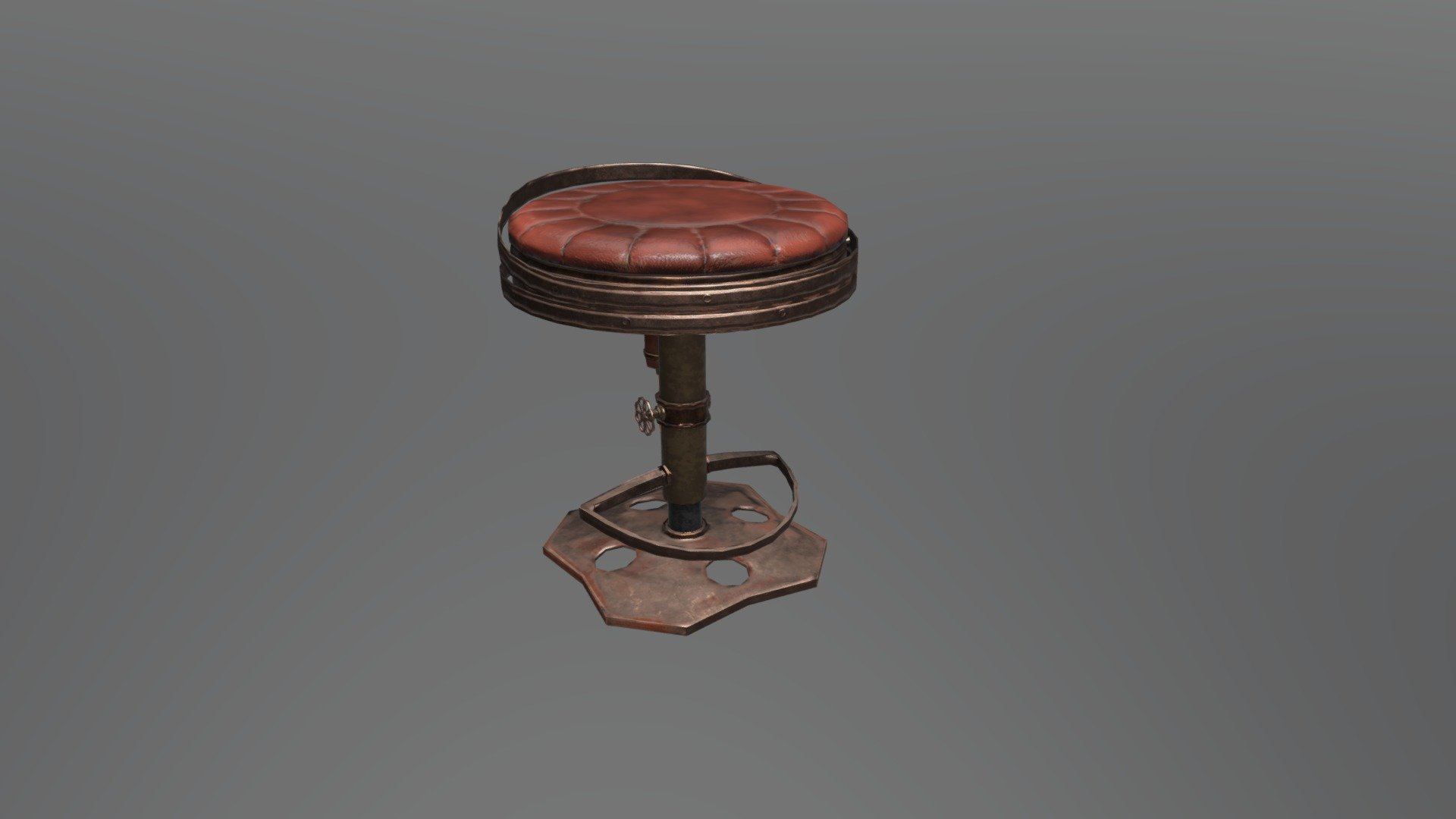 Stool ( Leather / Metal ) - 3D model by Antoine FAIPOUX (@antoine ...