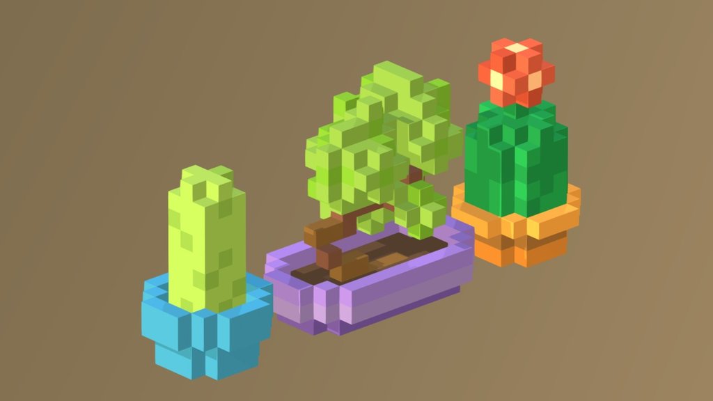 Flower pots for Weekly Voxels - Download Free 3D model by Nonokohime ...
