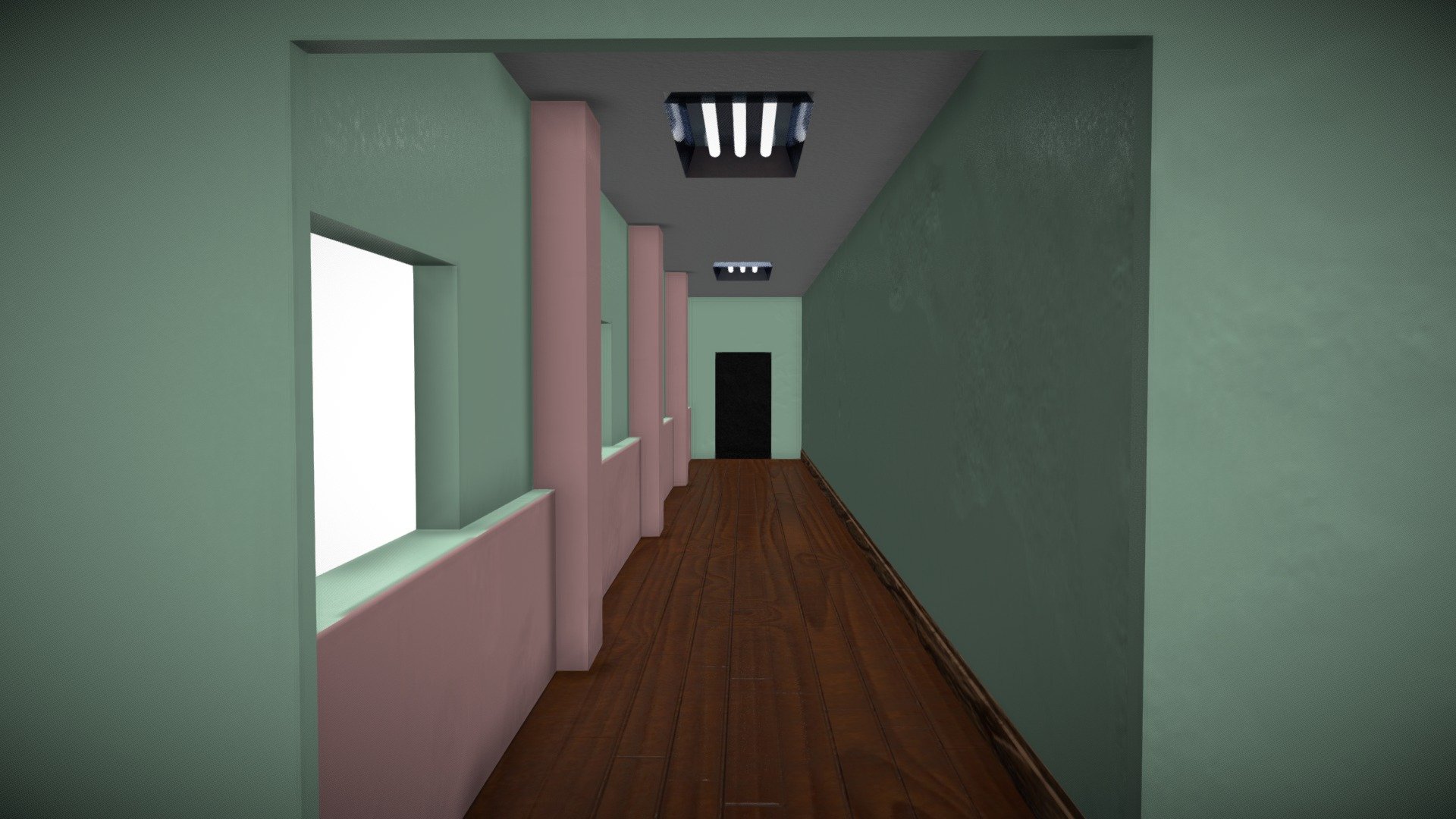 Small Hallway | Low poly | Low Detail - Download Free 3D model by ...