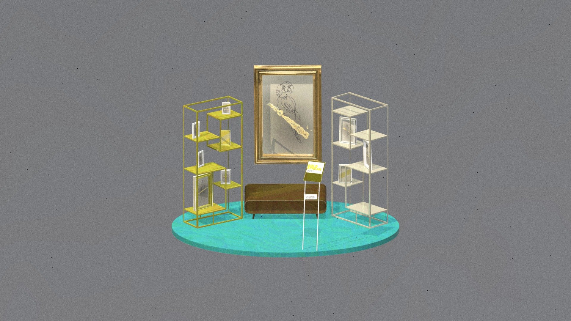 Gold Streak Small Gallery - 3D model by AR Creations by Ian Sklarsky ...