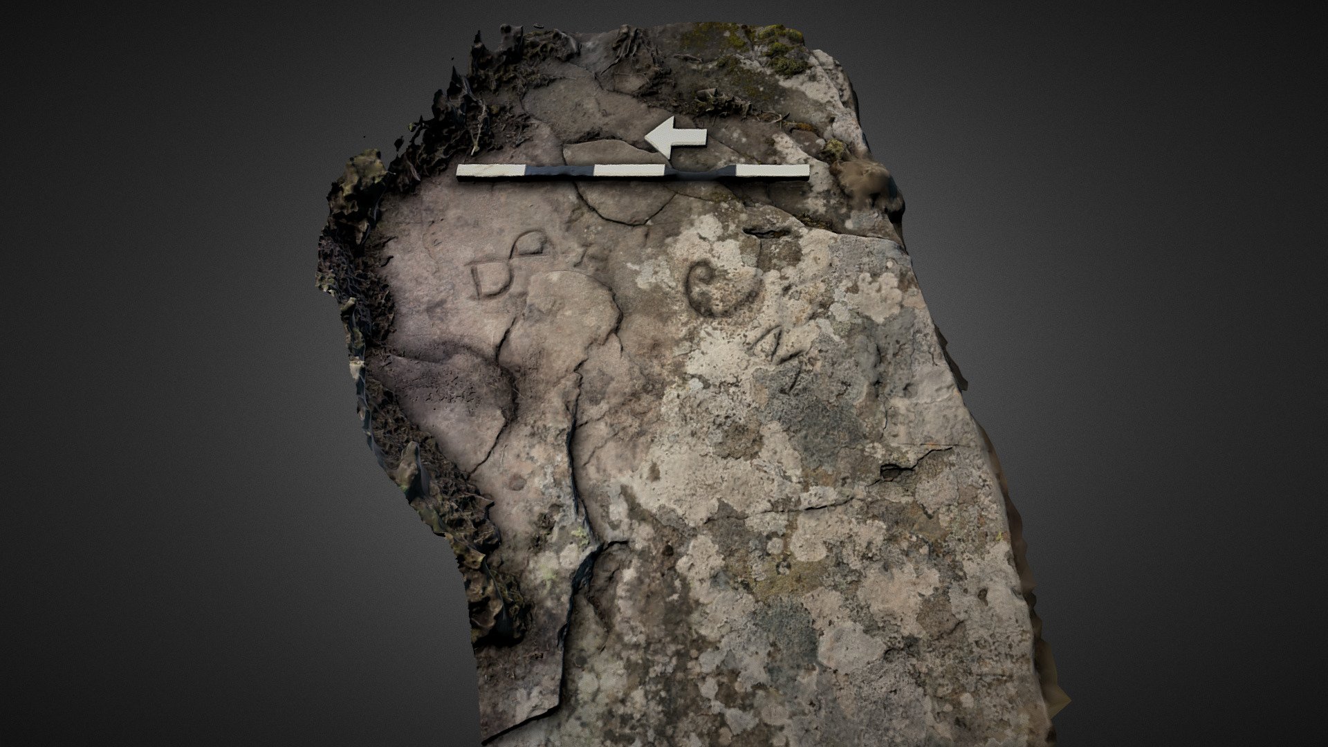 Denoon Burn Graffiti Inscribed Stone - Download Free 3D model by ...