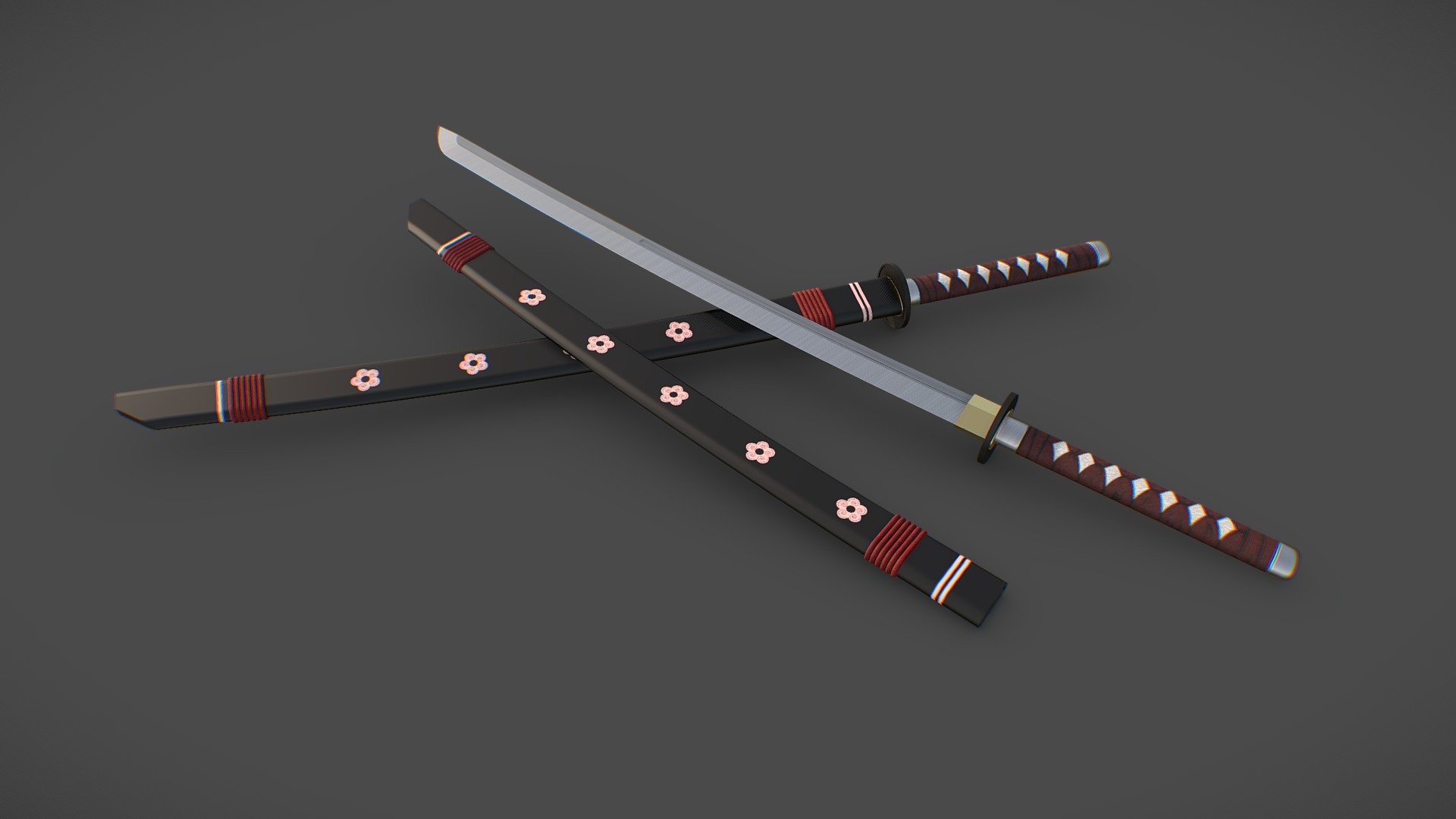 Cherry Katana - Download Free 3D model by Foxx Assets (@FoxxAssets ...